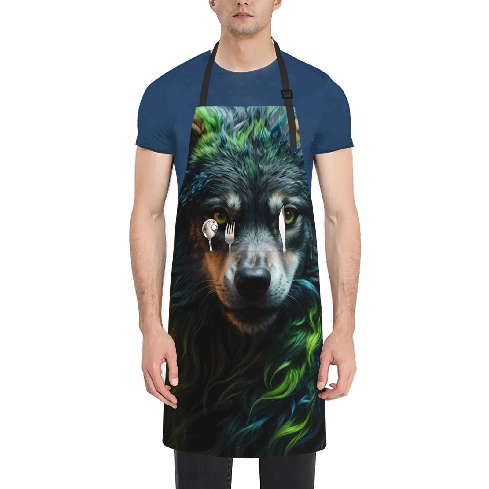 Lukts Adjustable Apron with 2 Pockets Chef Cooking Kitchen Restaurant ...