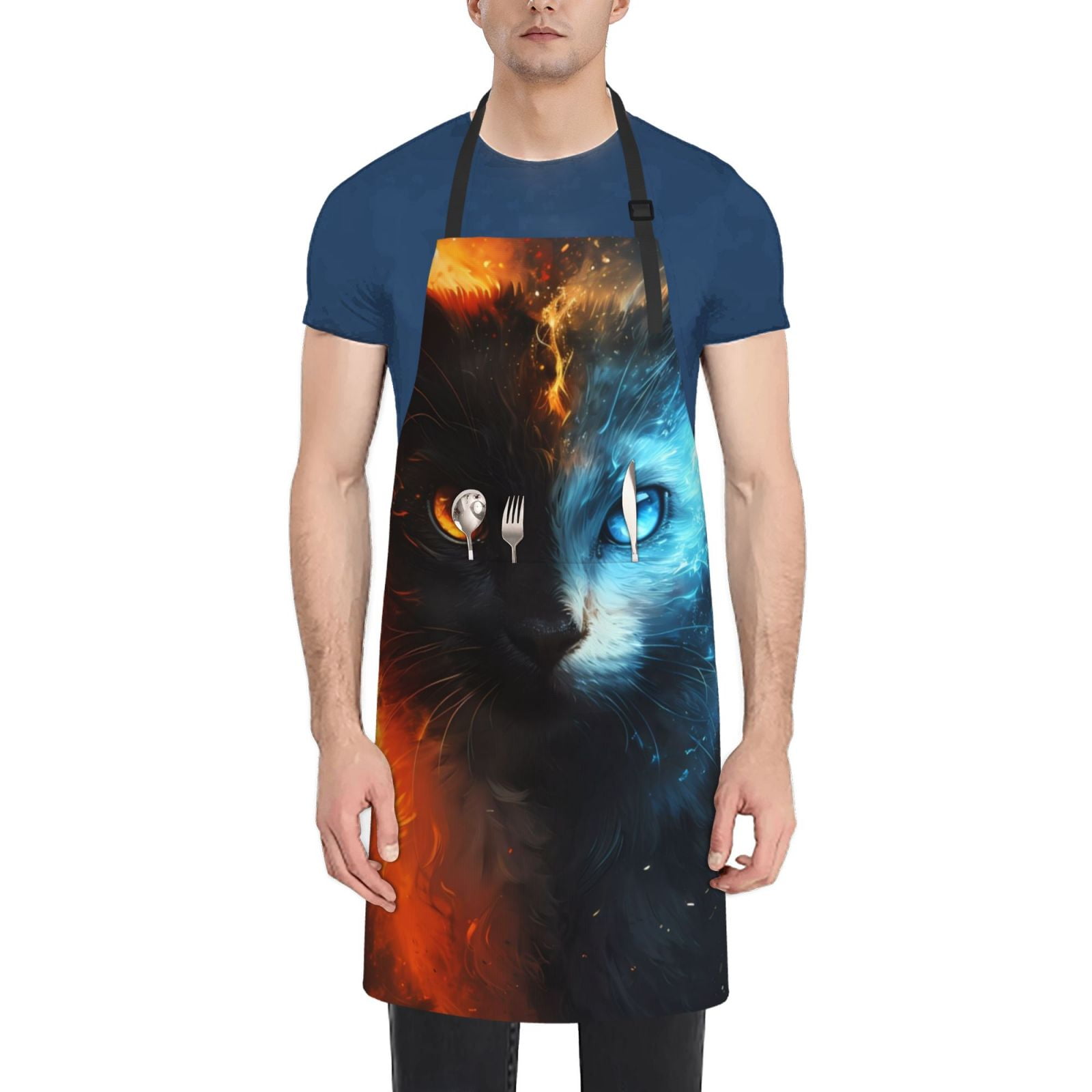 Lukts Adjustable Apron with 2 Pockets Chef Cooking Kitchen Restaurant ...