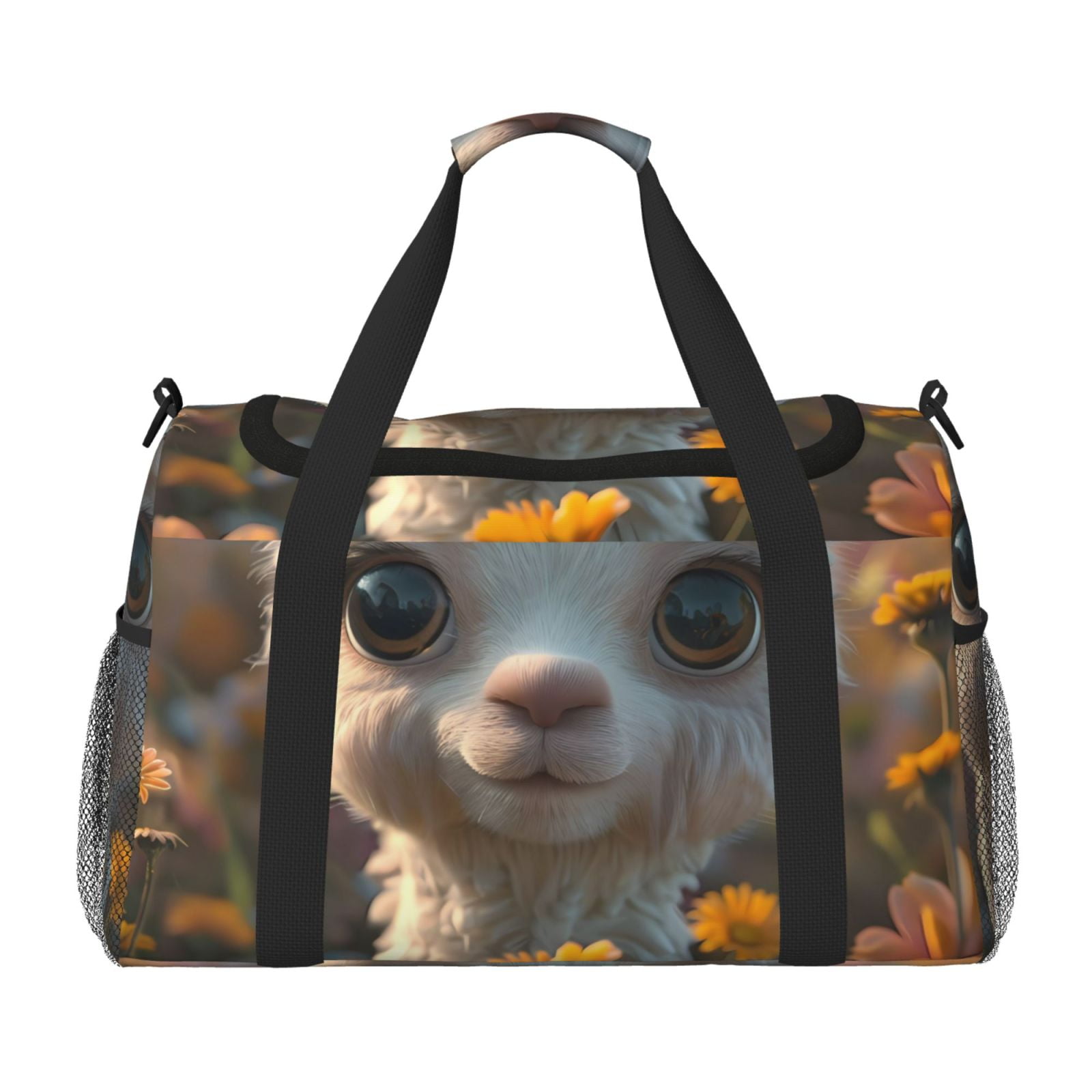 Lukts Adorable Llama In Flowers for Hand-Held Messenger Travel Bag ...