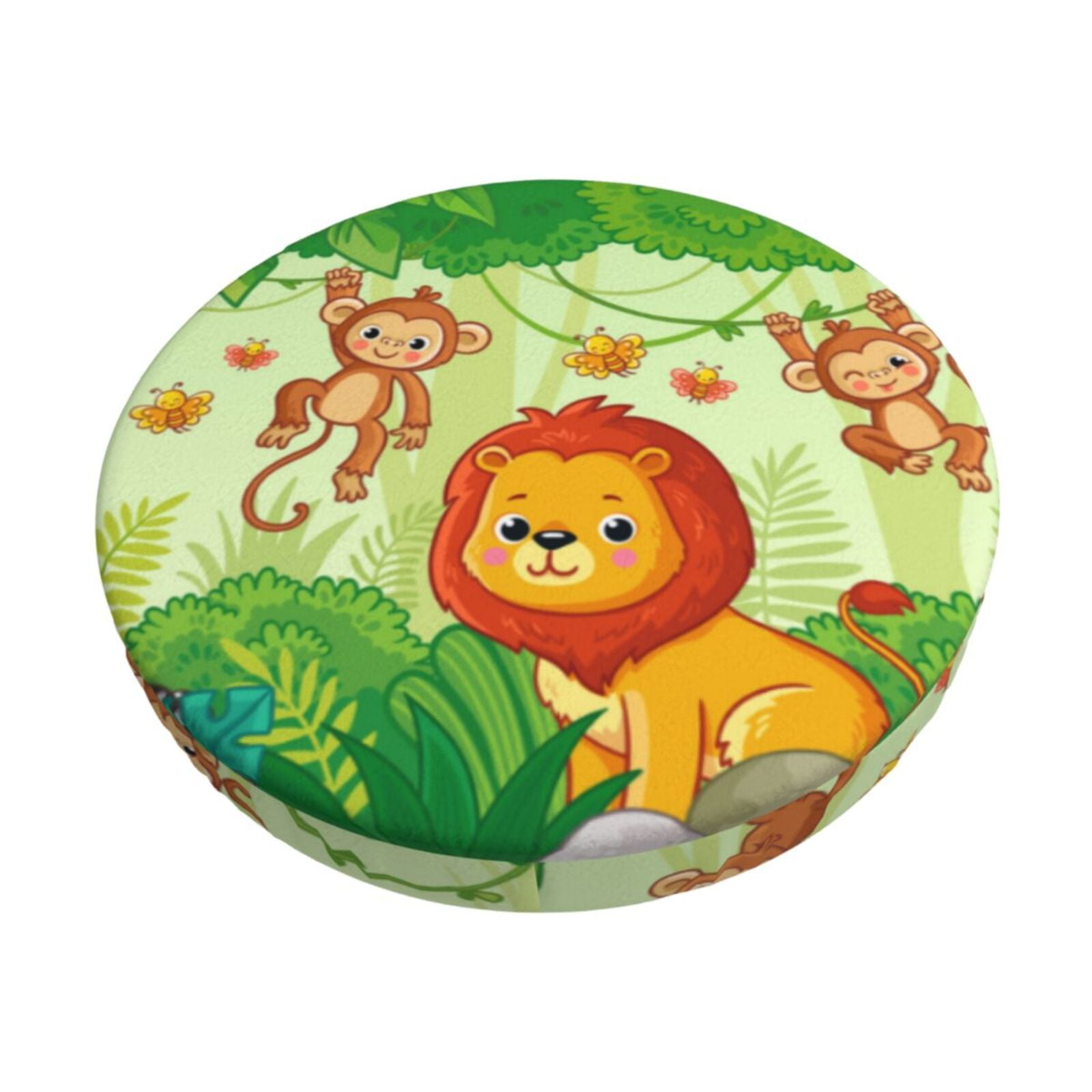 Lukts African Animals In The Jungle Bar Stool Covers 12"-14" Round ...