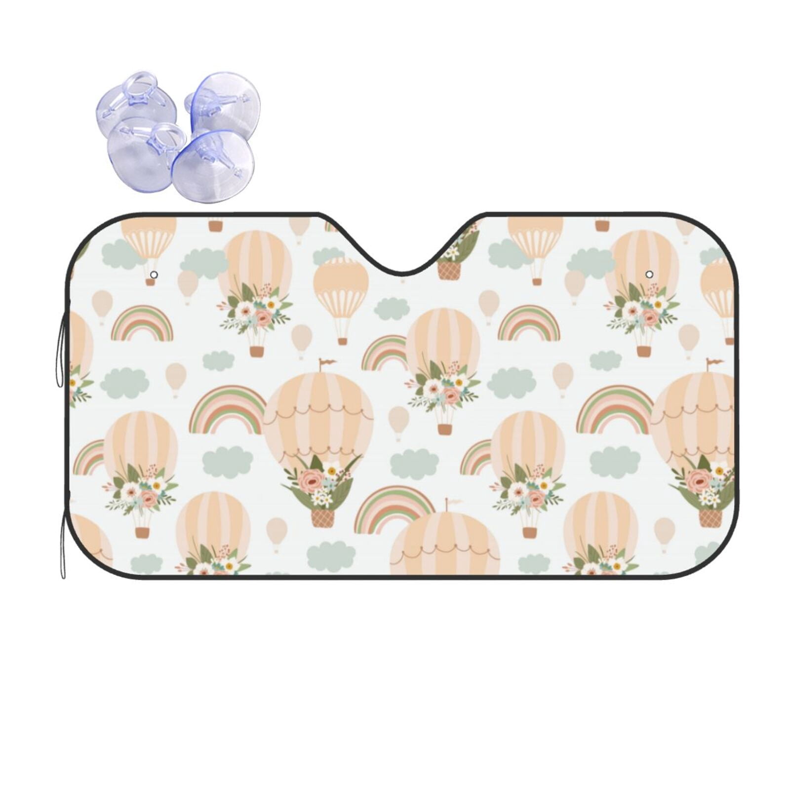Lukts Air Balloon And Flower Car Windshield Sun Shade With Storage ...