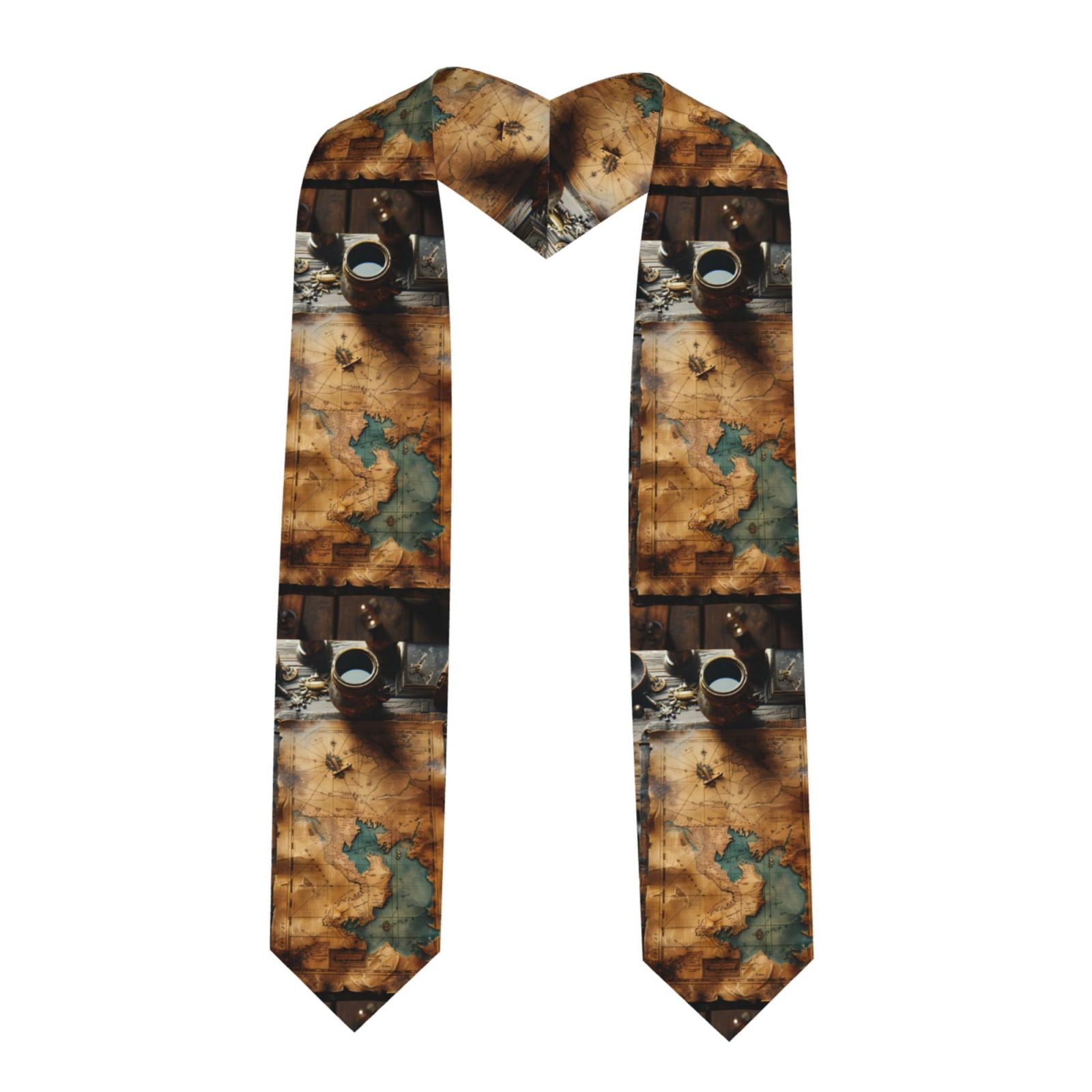 Lukts Antique Map Adventure Scene for Graduation Shawl Ribbon, Unisex ...