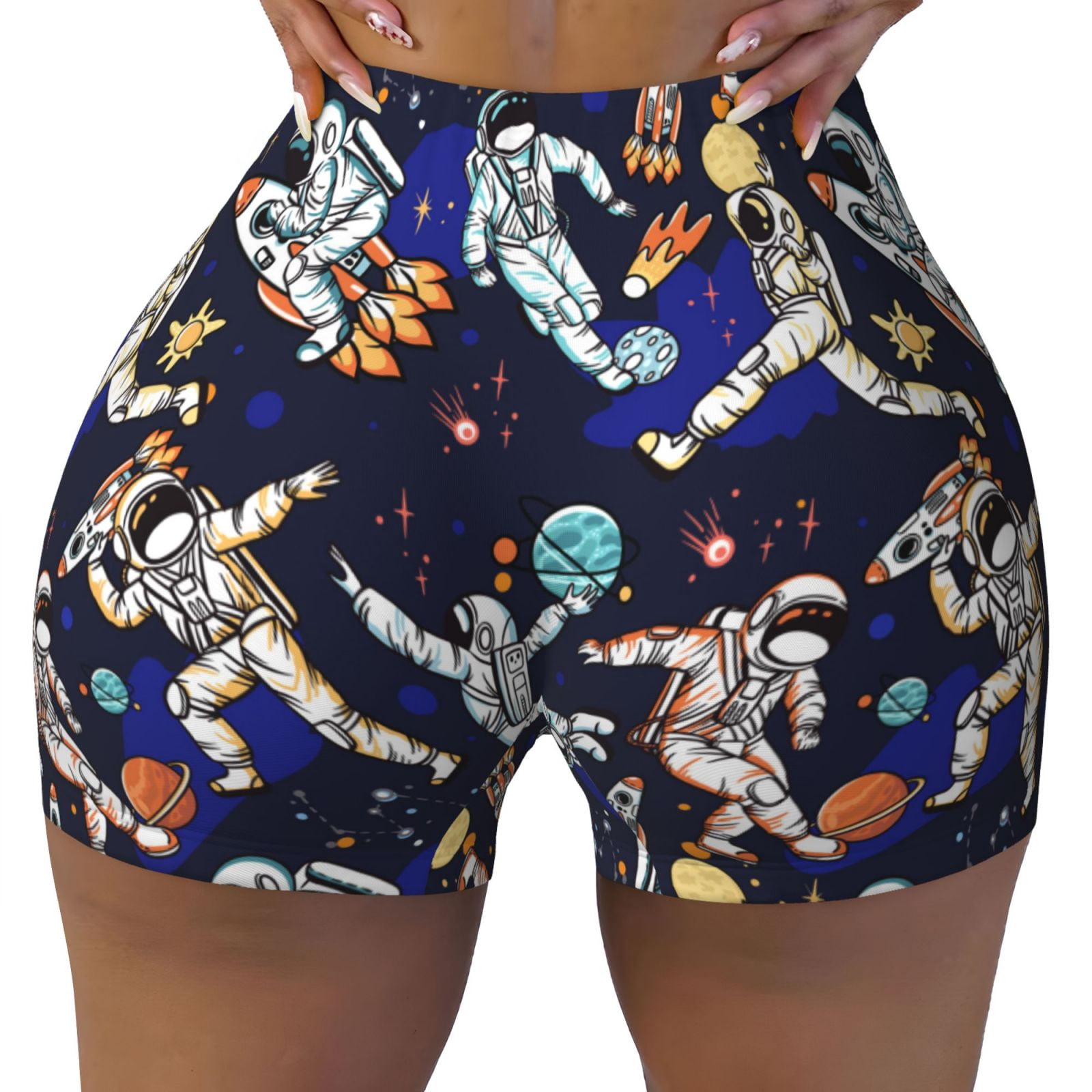 Lukts Astronauts in sport Print Workout Shorts for Women Seamless ...