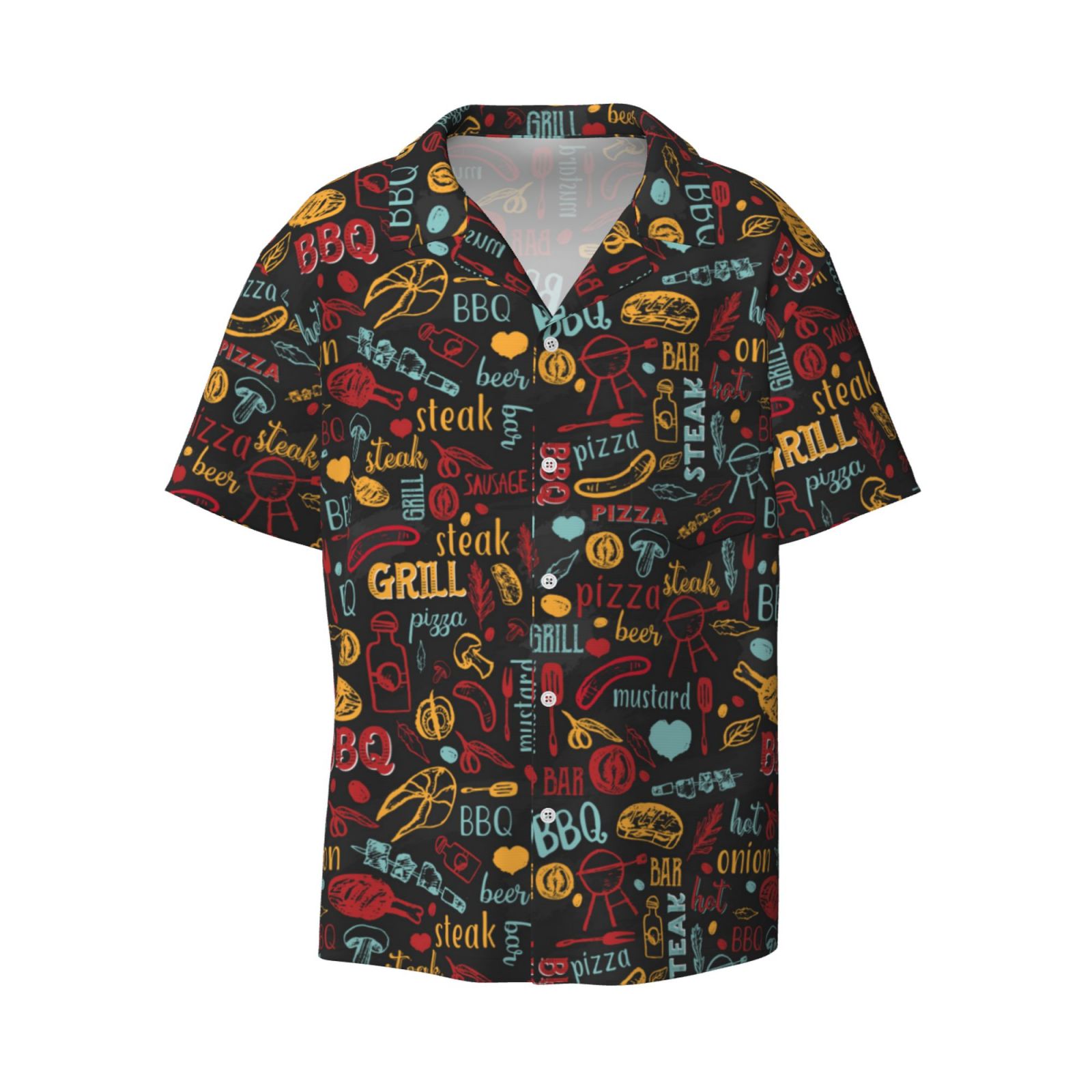Lukts BBQ Barbecue Grill Men's Hawaiian Shirt Beach Short Sleeved ...
