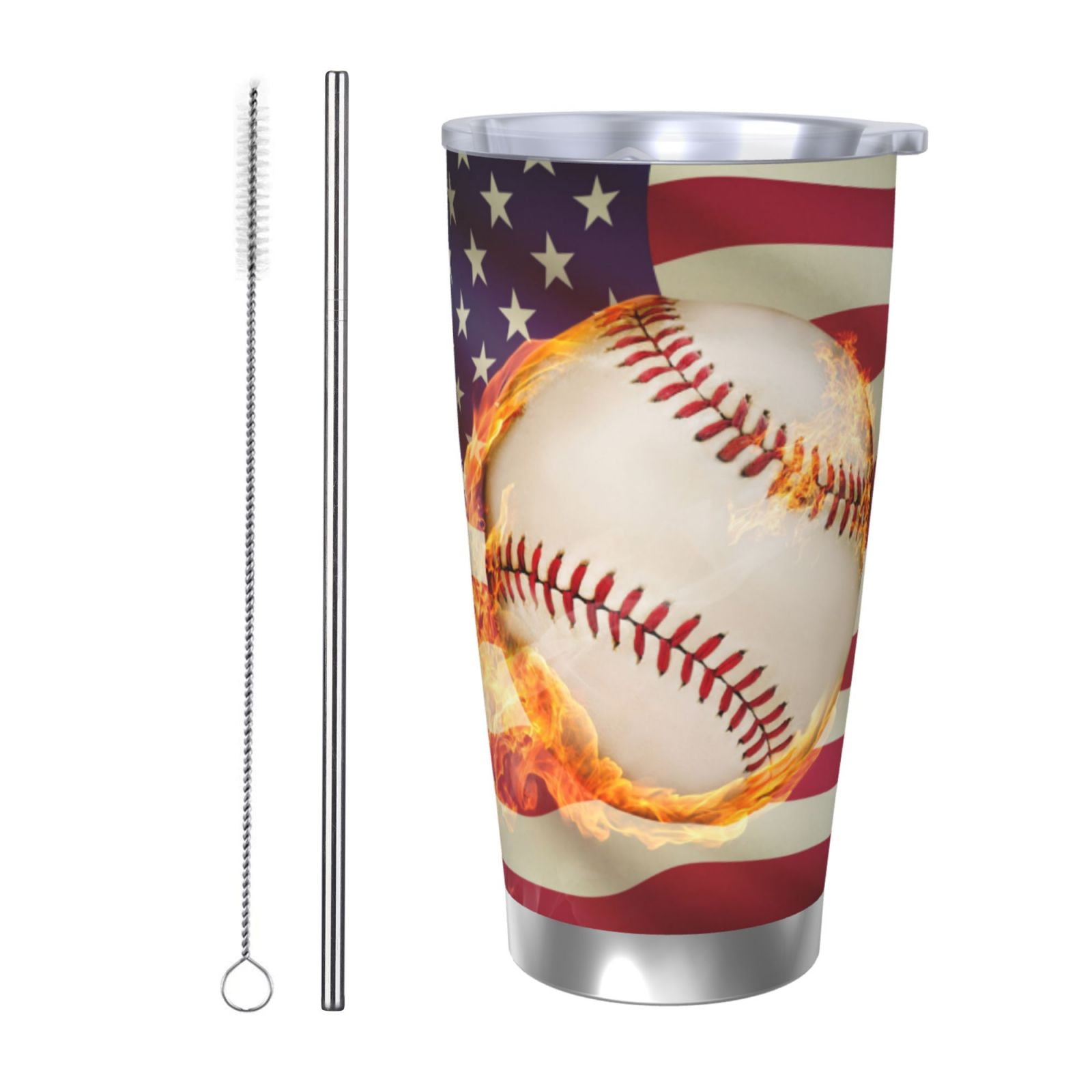 Lukts Baseball Ball With Flag for 20OZ Car Cup, Stainless Steel Direct ...