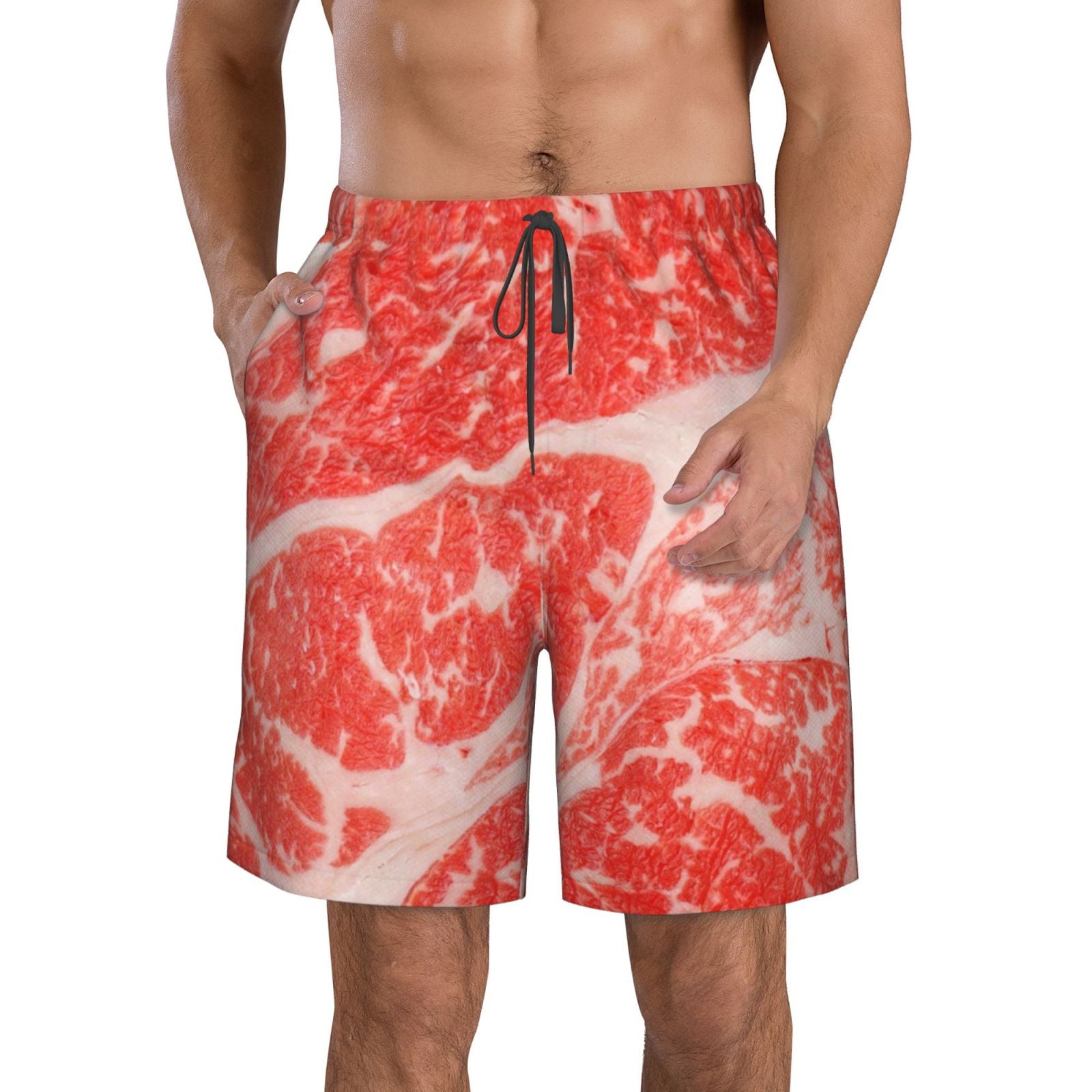 Lukts Beef Steaks Mens Swim Trunks Quick Dry Swim Shorts With Funny ...