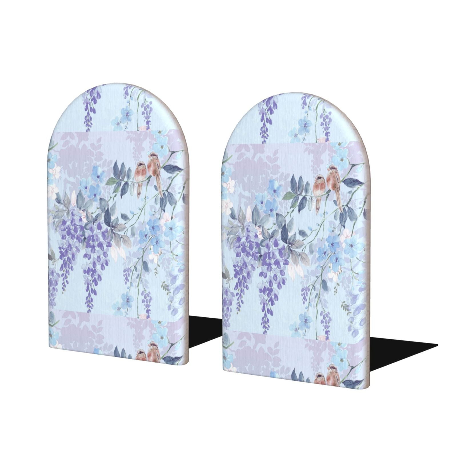 Lukts Bird Butterfly Stripe Print Wood Bookends,Non-Skid Bookend for ...