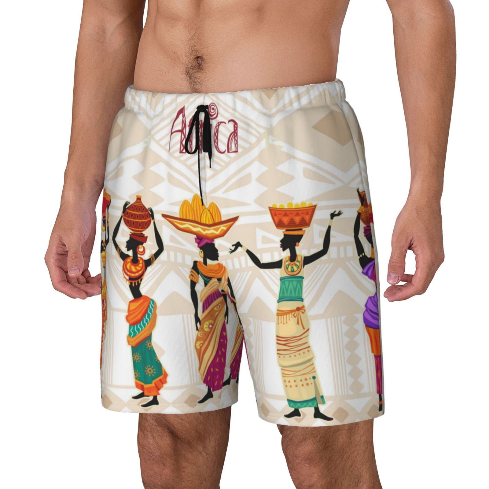 Lukts Black African Woman print Mens Swim Trunks Swim Shorts Quick Dry ...