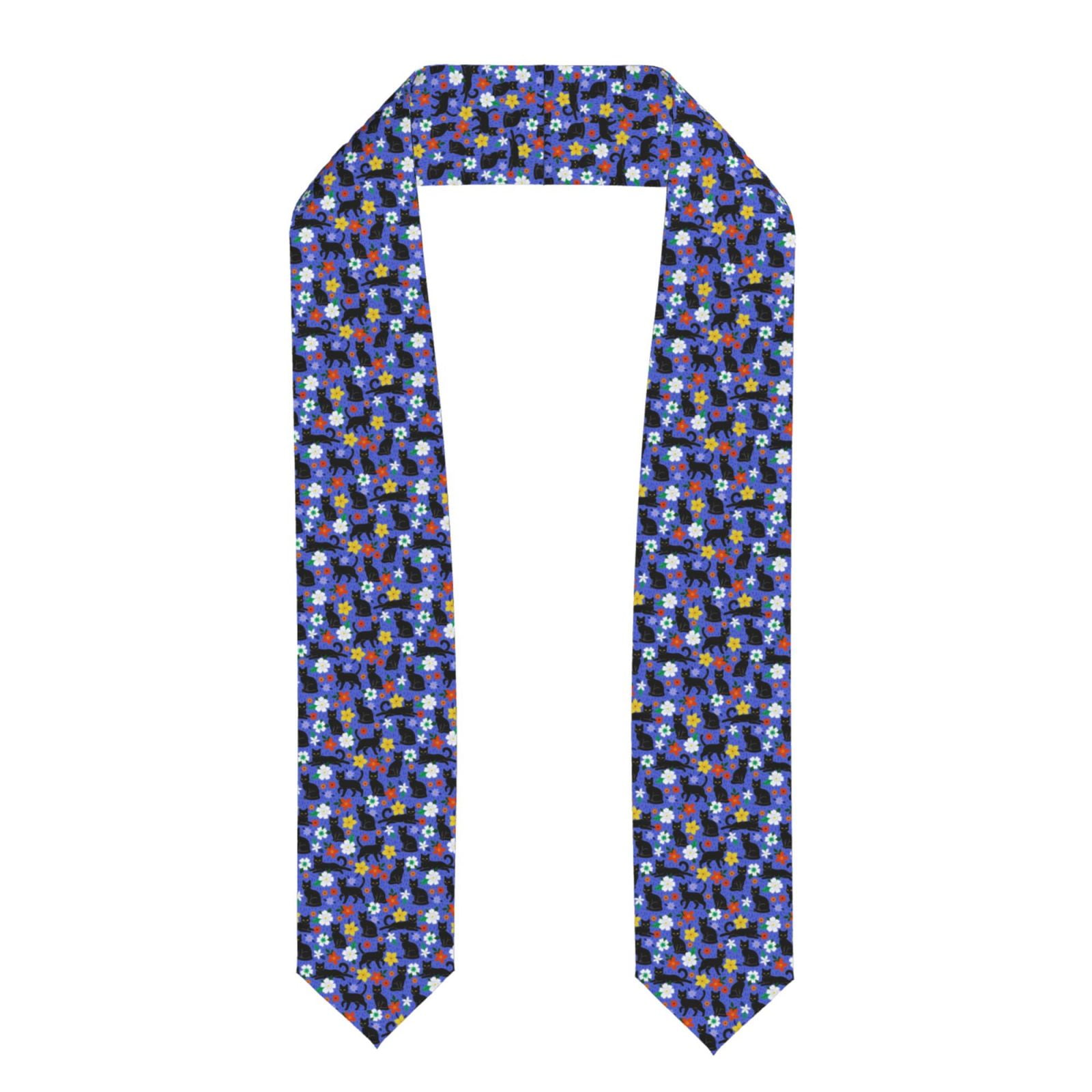 Lukts Black Cats And Flowers for Graduation Shawl Ribbon, Unisex 36x5.1 ...