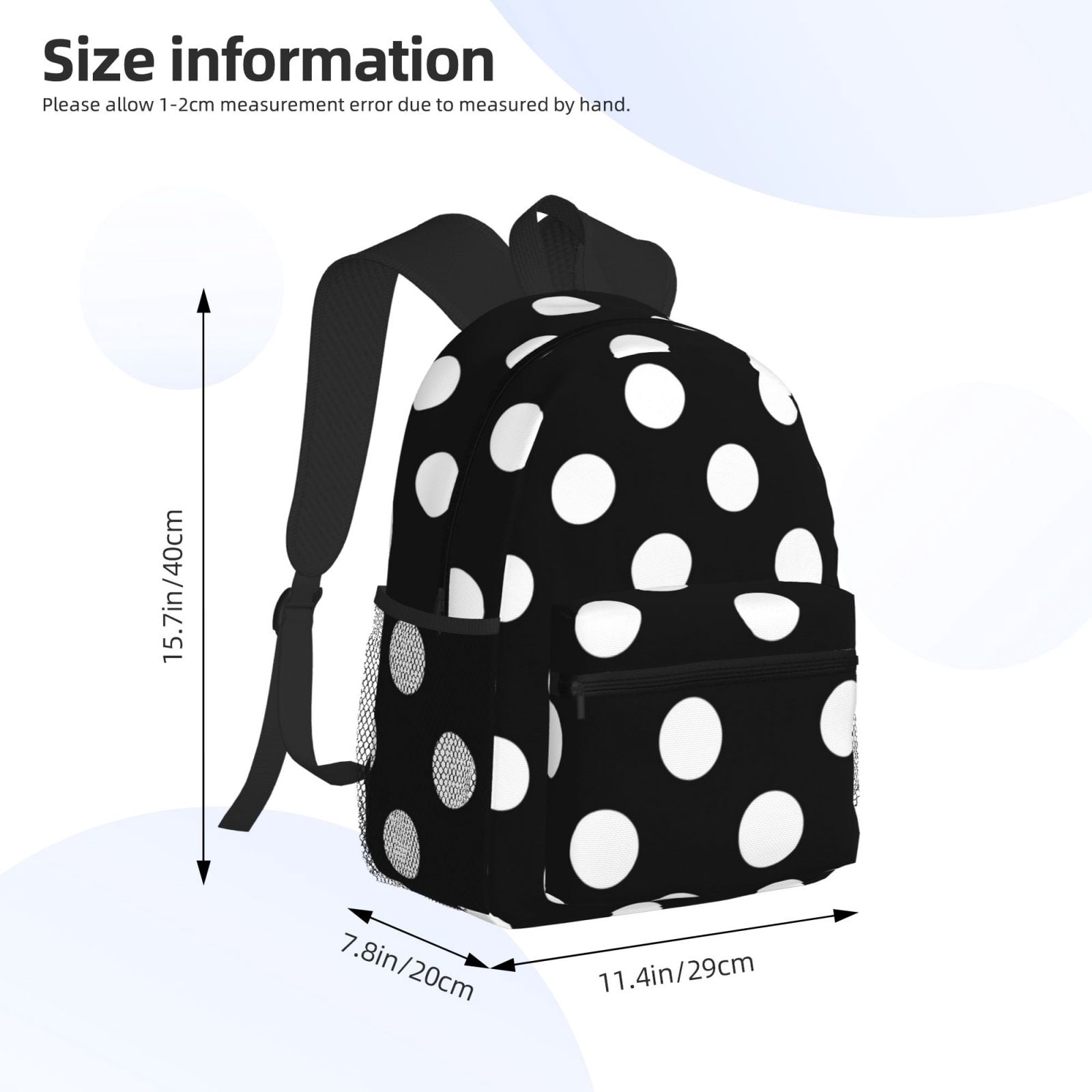 Lukts Black and White Polka Dot for Backpack, Unisex Laptop Computer ...