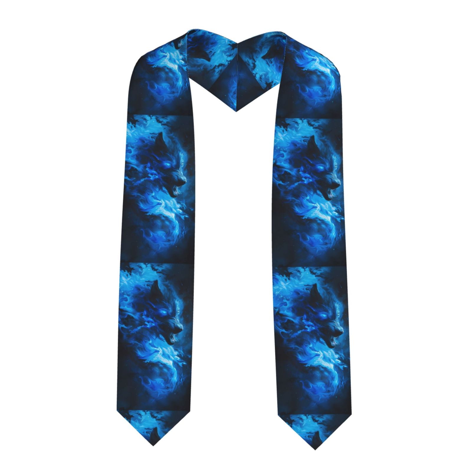 Lukts Blue Fire Cool Wolf for Graduation Shawl Ribbon, Unisex 36x5.1 ...