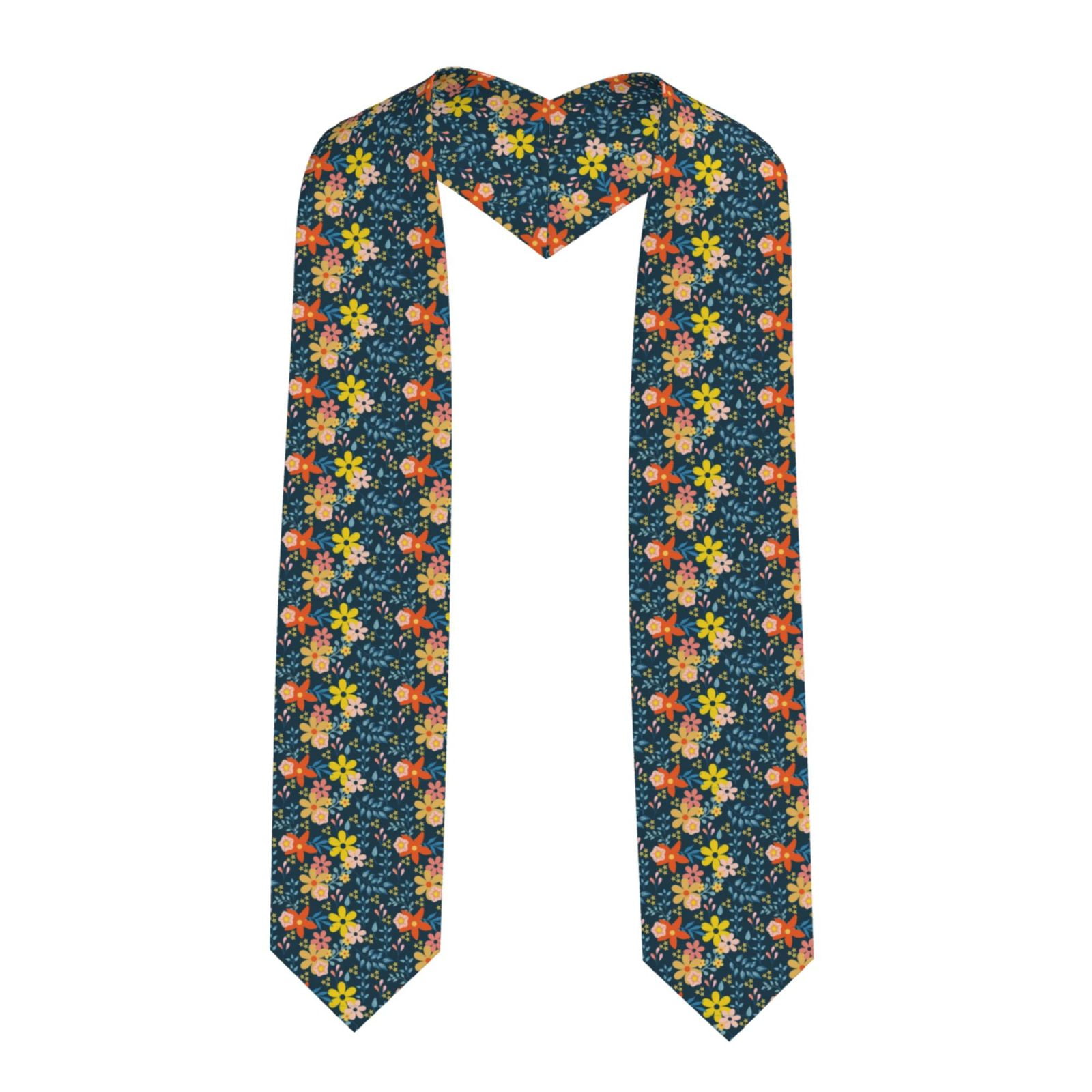 Lukts Blue Floral for Graduation Shawl Ribbon, Unisex 36x5.1 Inch ...