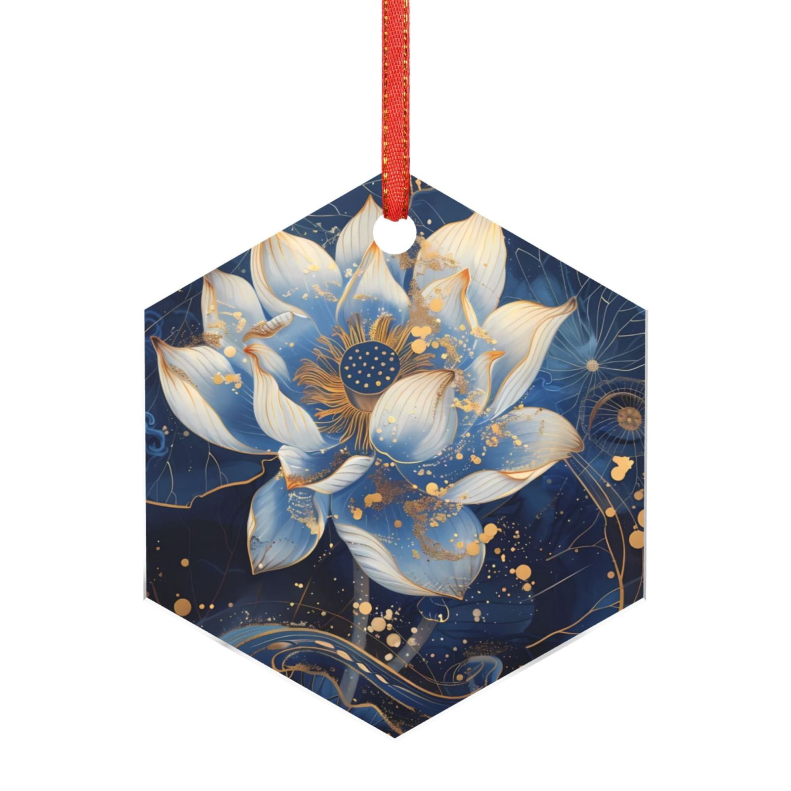 Lukts Blue Golden Dream Lotus for Large Acrylic Pendant, Transparent ...