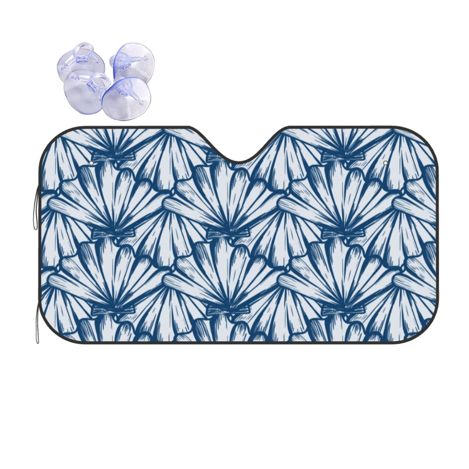 Lukts Blue Shells Car Windshield Sun Shade With Storage Pouch,Foldable ...