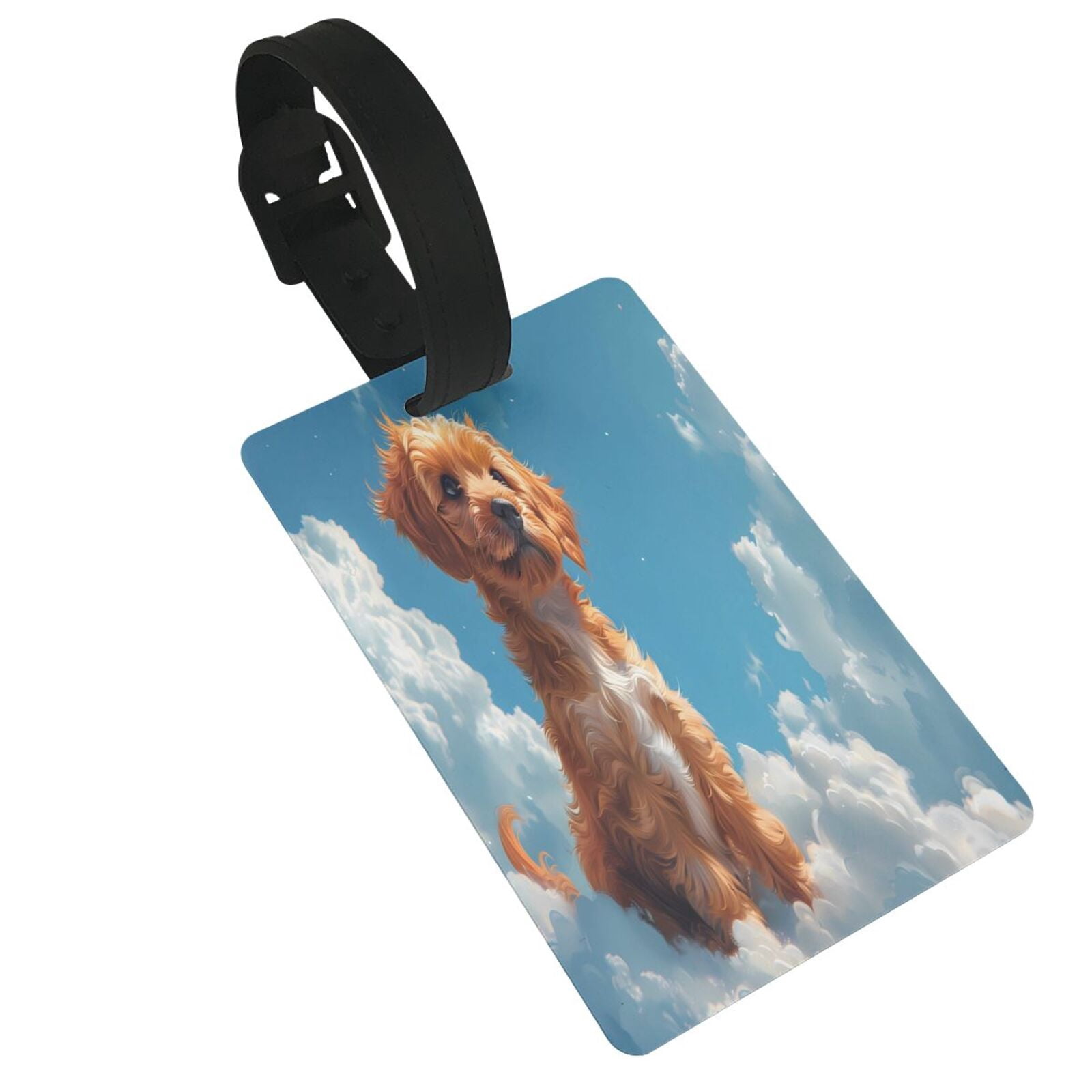 Lukts Blue Sky Cloud Puppy for Luggage Tag Hang Tag, PVC Travel Bag ID ...
