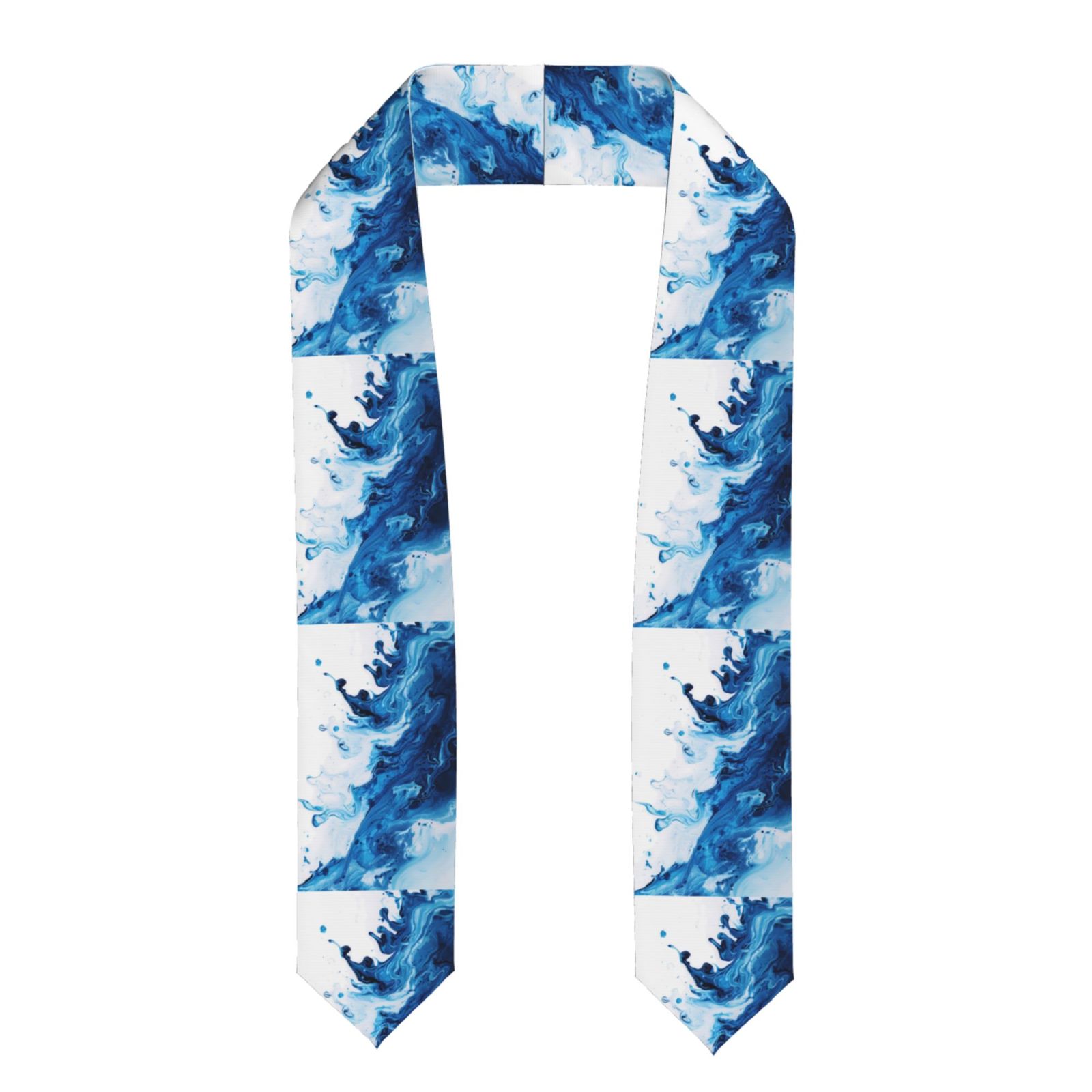 Lukts Blue White Fluid Art for Graduation Shawl Ribbon, Unisex 36x5.1 ...