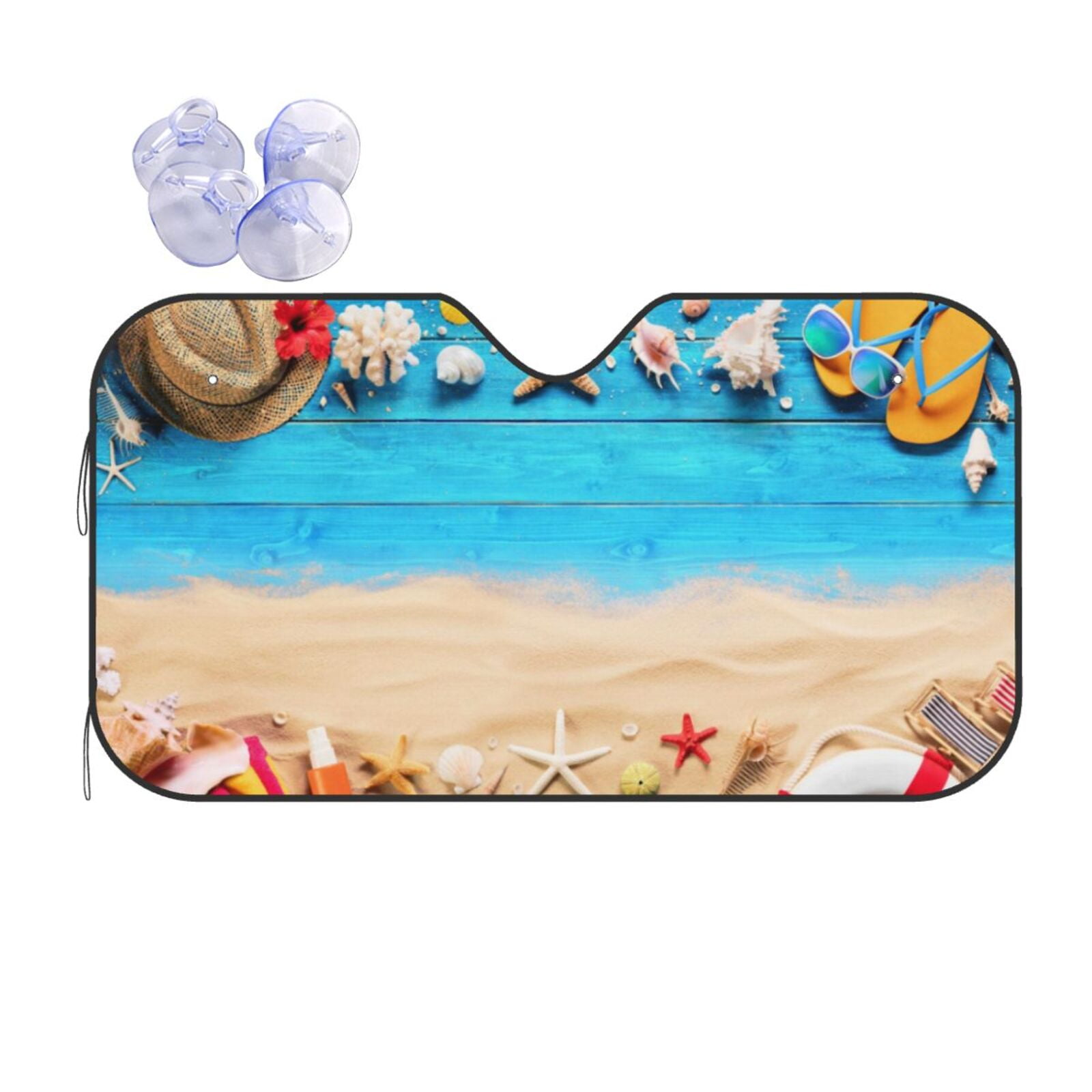 Lukts Boards And Beach Car Windshield Sun Shade With Storage Pouch ...