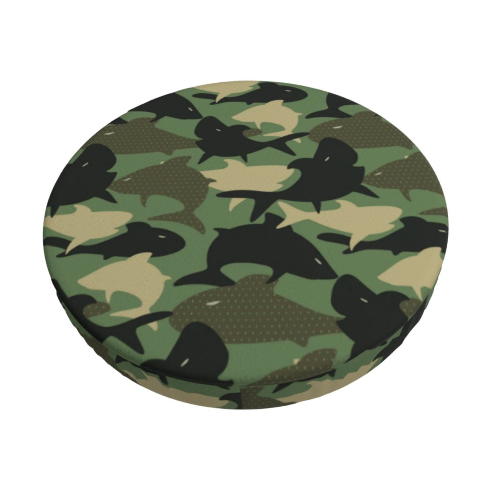 Lukts Camouflage Shark Bar Stool Covers 12"-14" Round Crease-Resistant ...