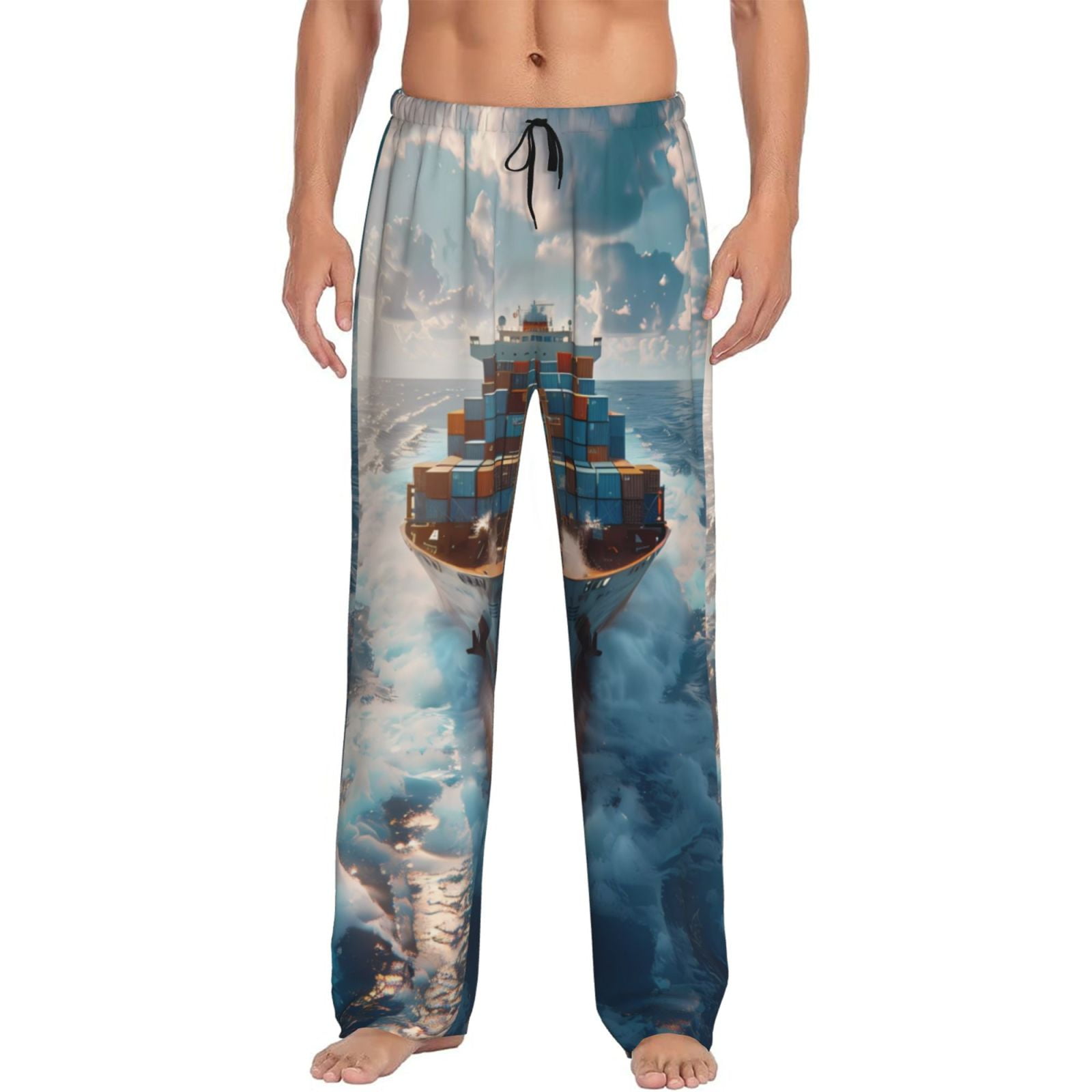 Lukts Cargo Ship At Sea for Men - Sleek Straight Pajama Pants ...