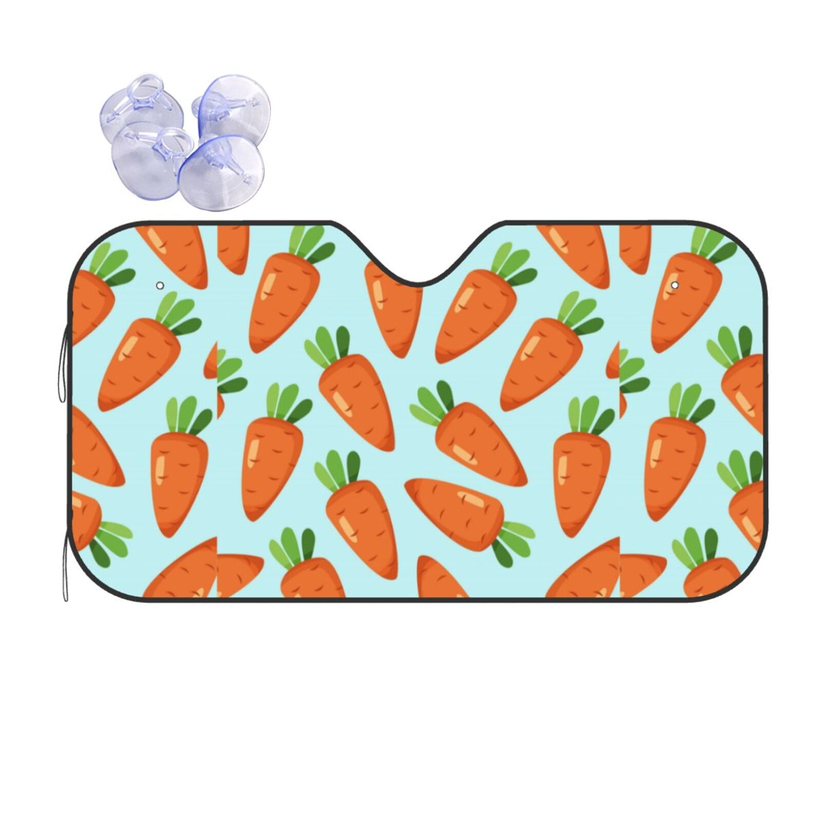 Lukts Cartoon Carrot Car Windshield Sun Shade With Storage Pouch ...