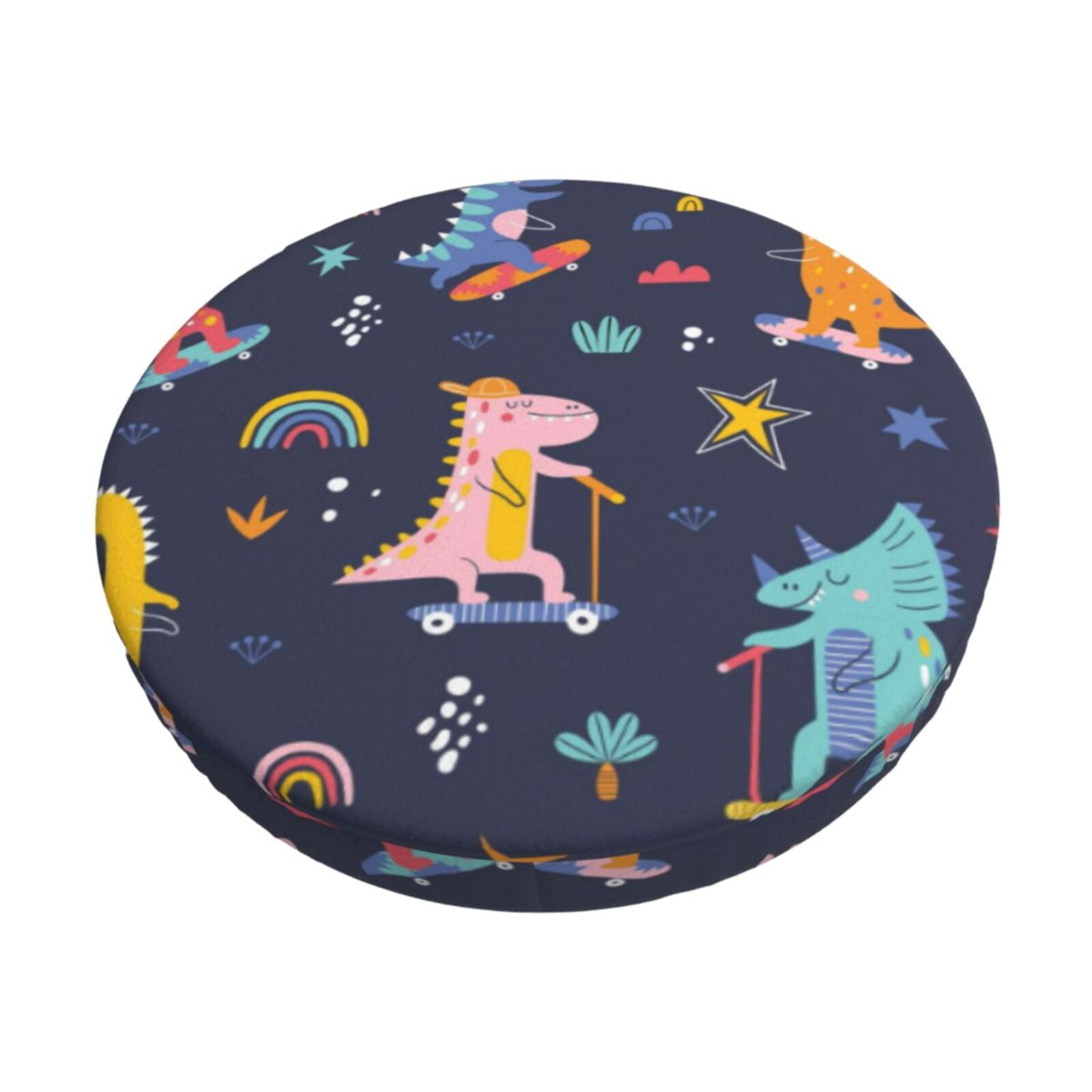 Lukts Cartoon Dinosaur Scooter Sport Blue Bar Stool Covers 12"-14 ...