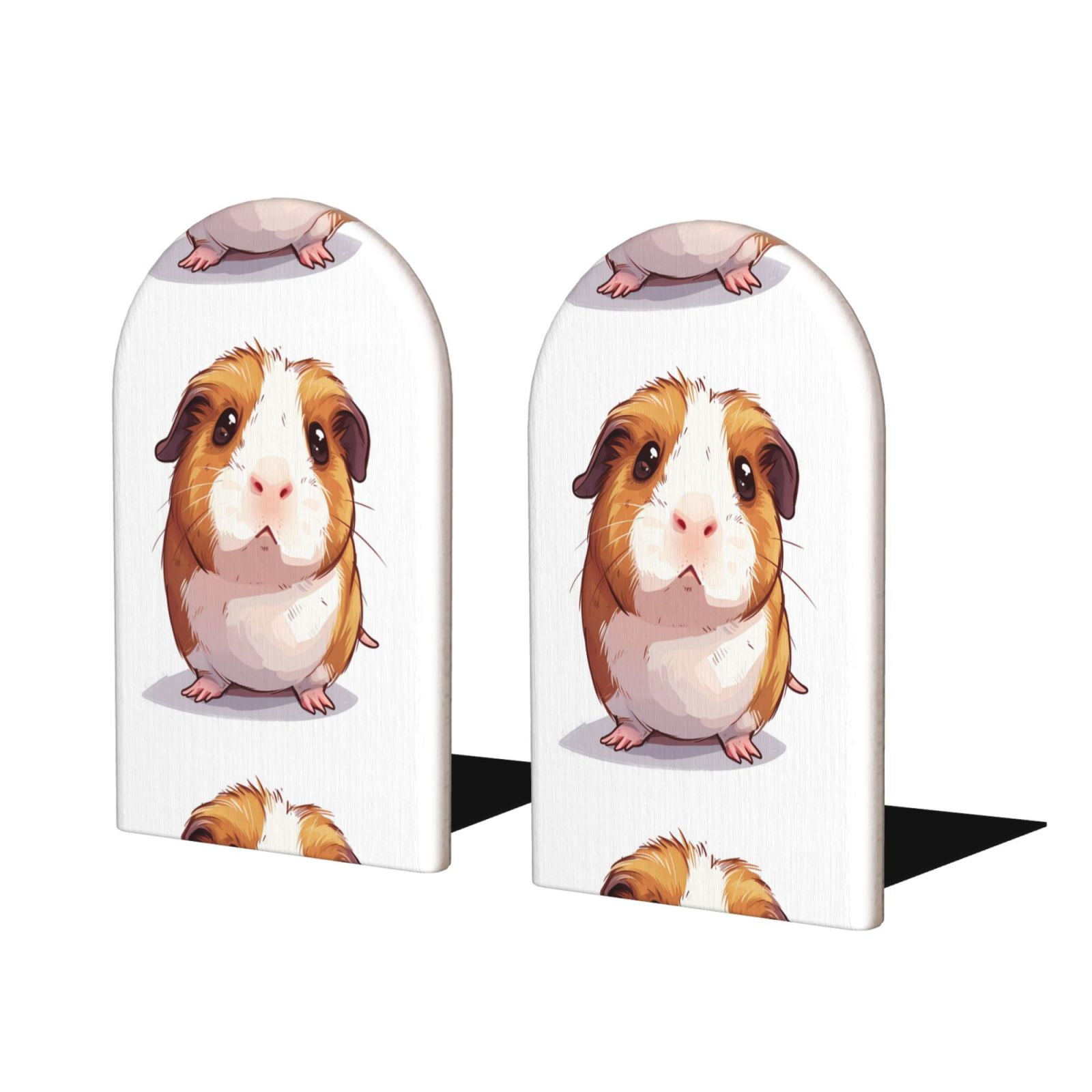 Lukts Cartoon Guinea Pig Print Wood Bookends,Non-Skid Bookend for ...
