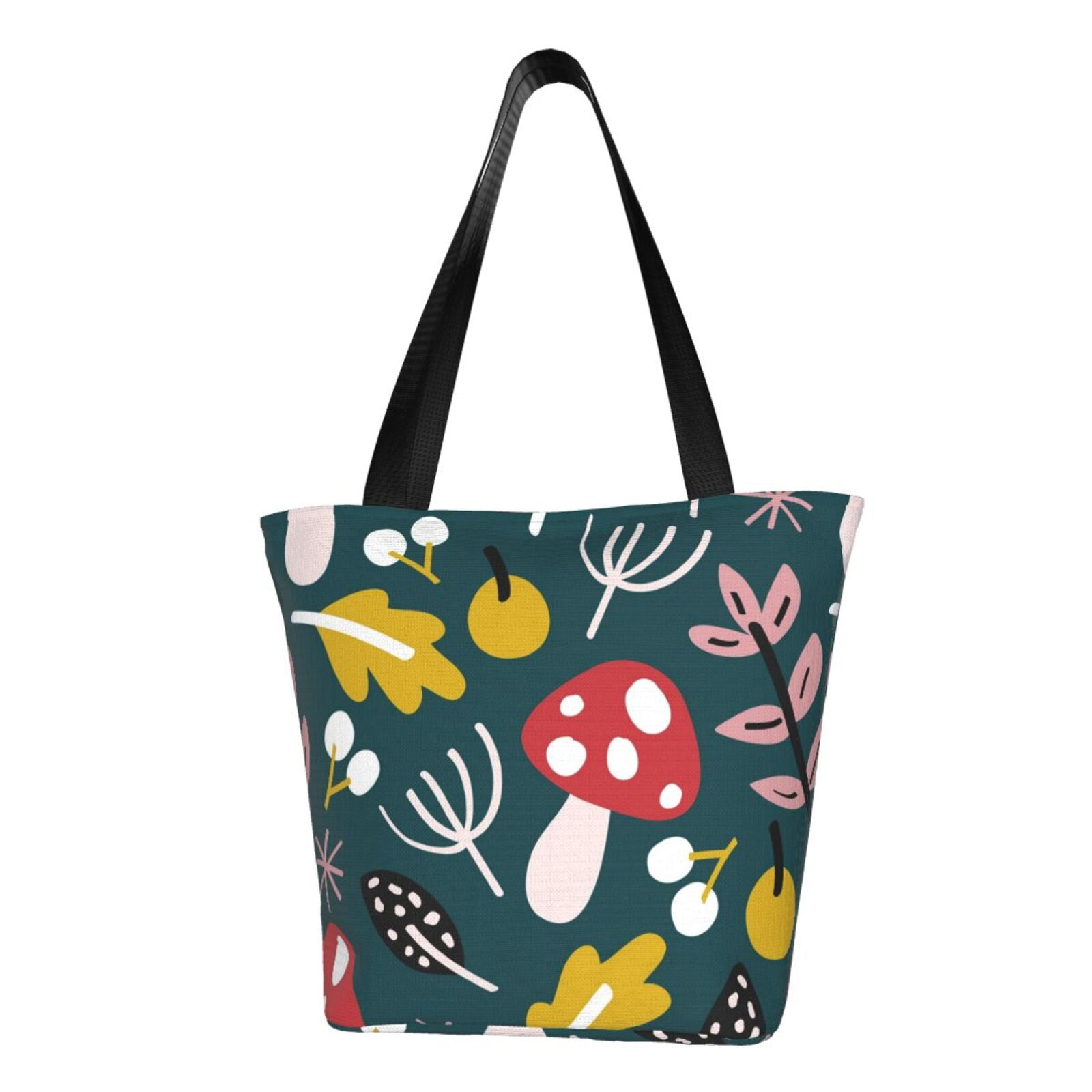 Lukts Cartoon Leaf Mushroom Red Tote Bag,Shoulder Bag Women'S Hobos ...