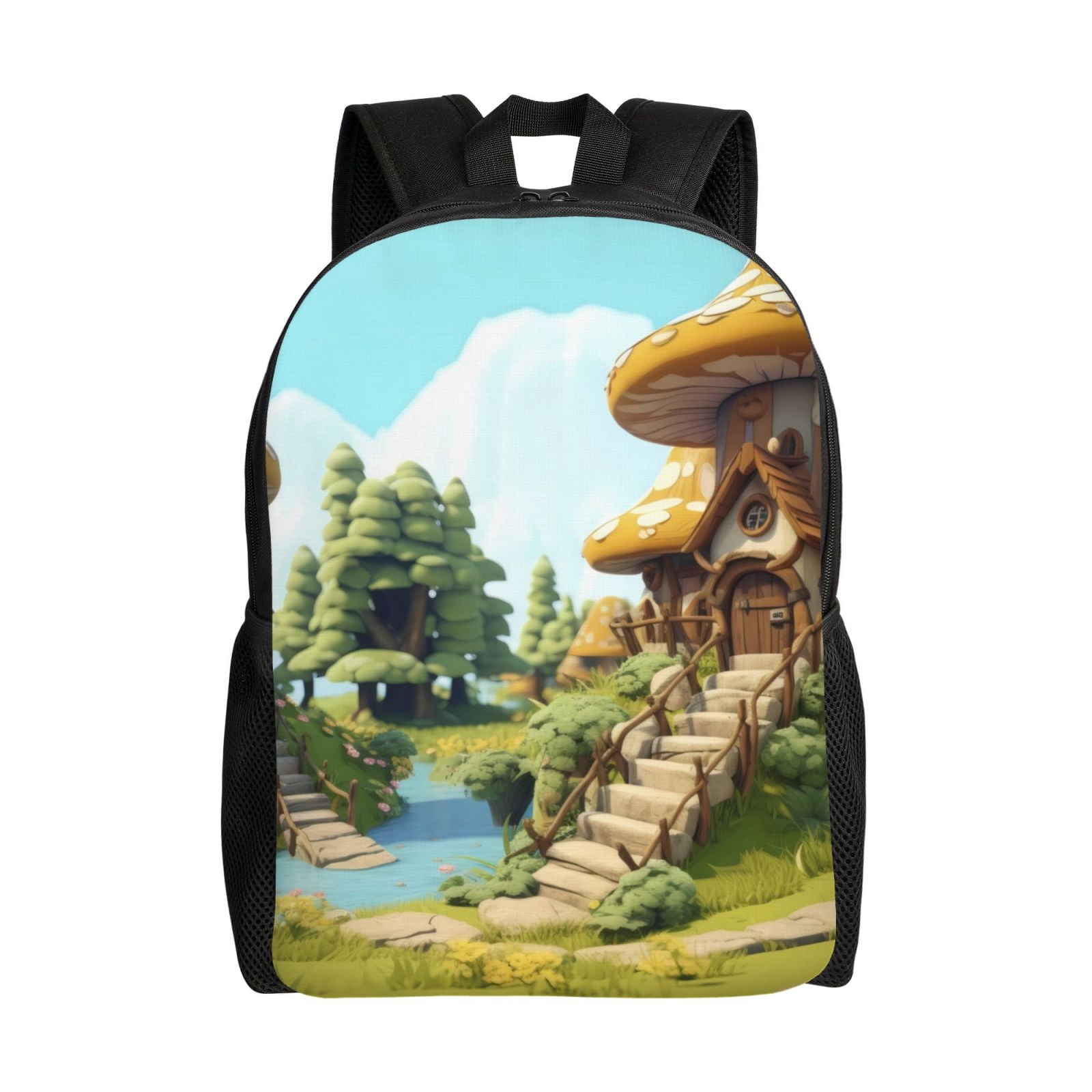 Lukts Cartoon Mushroom House Backpack for Travel, Sports, Beach, Work ...