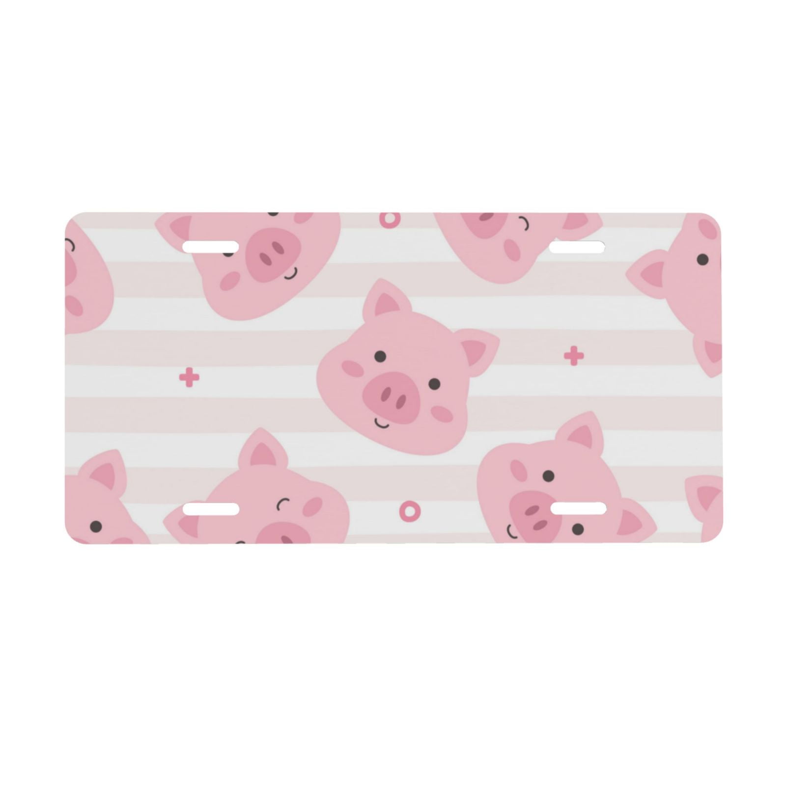 Lukts Cartoon Pig for Car Aluminum Front License Plate, 12x6 Inch Car ...