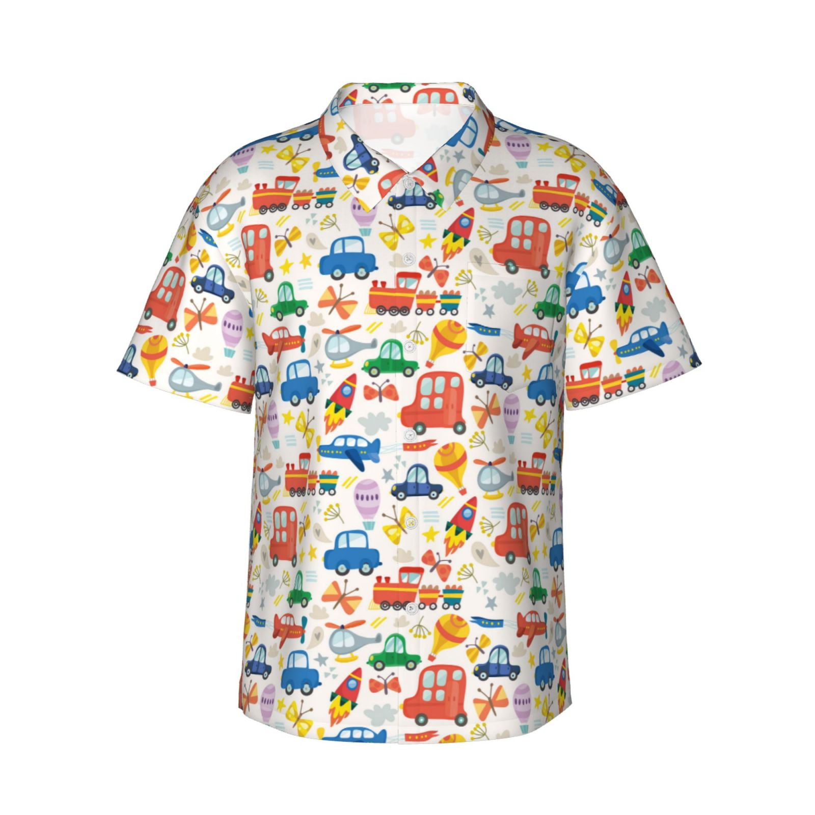 Lukts Cartoon Transportation Hawaiian Shirt for Men,Unisex Summer Beach ...