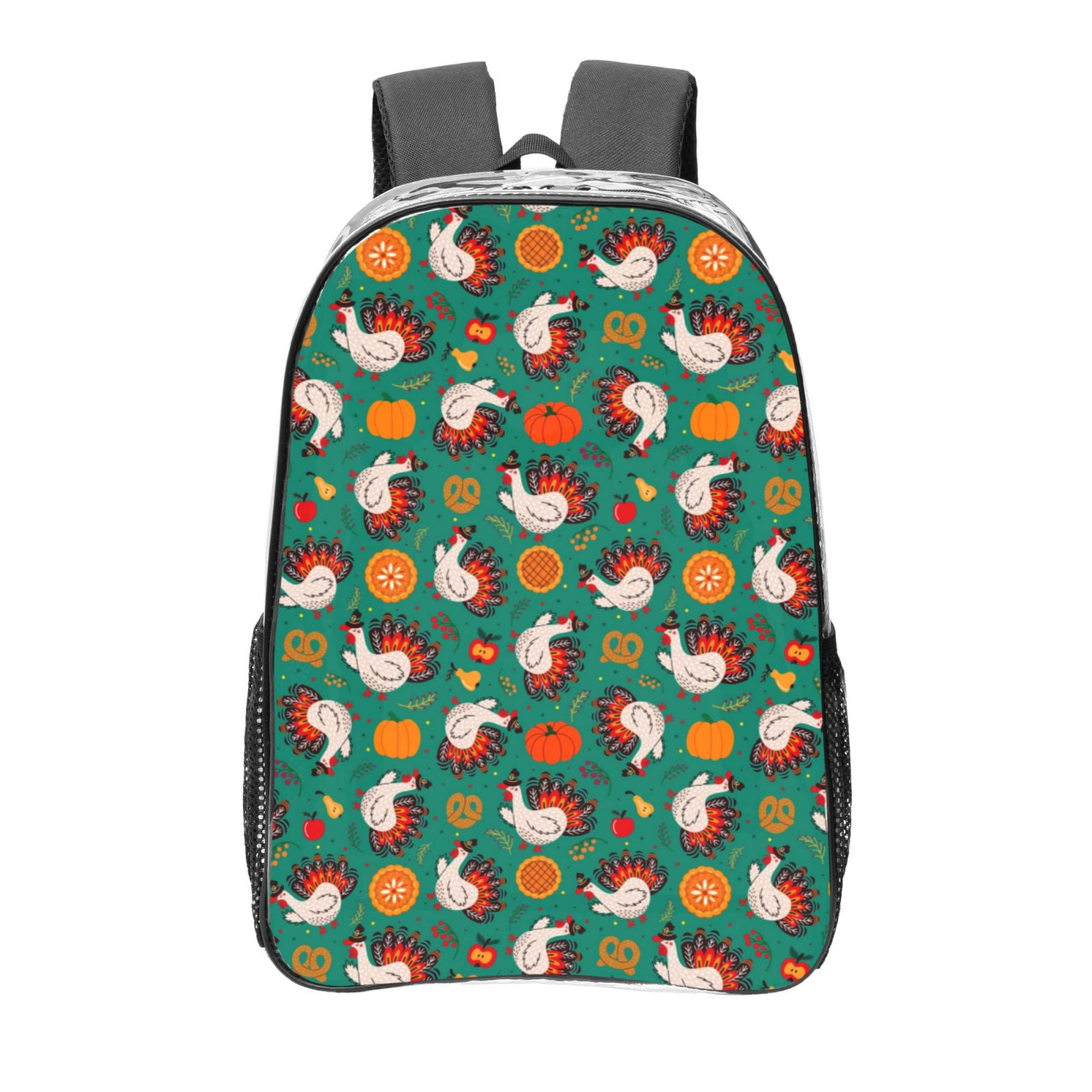 Lukts Cartoon Turkey for 16-inch Transparent Backpack, Waterproof PVC ...