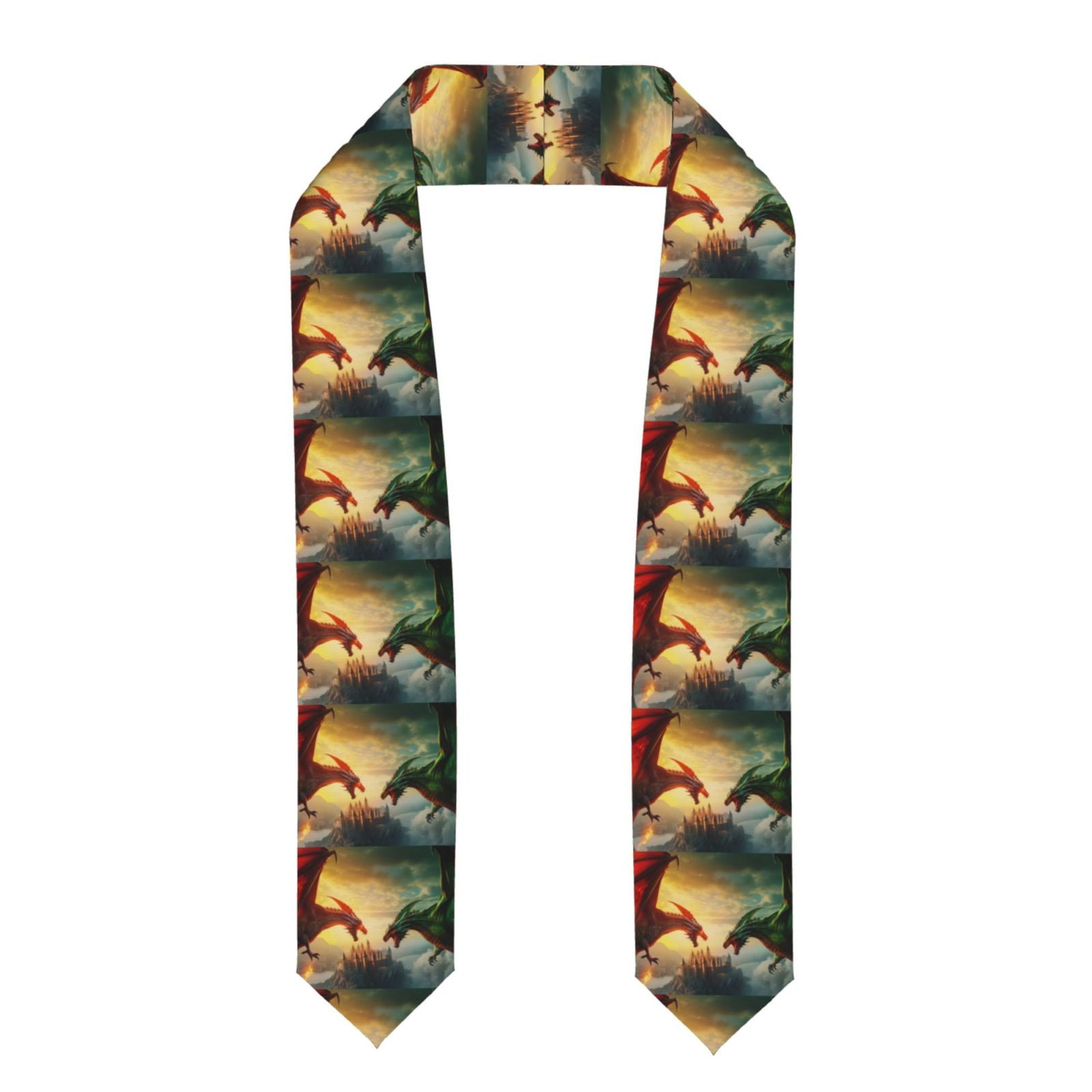 Lukts Castle Red Green Sky Dragon for Graduation Shawl Ribbon, Unisex ...