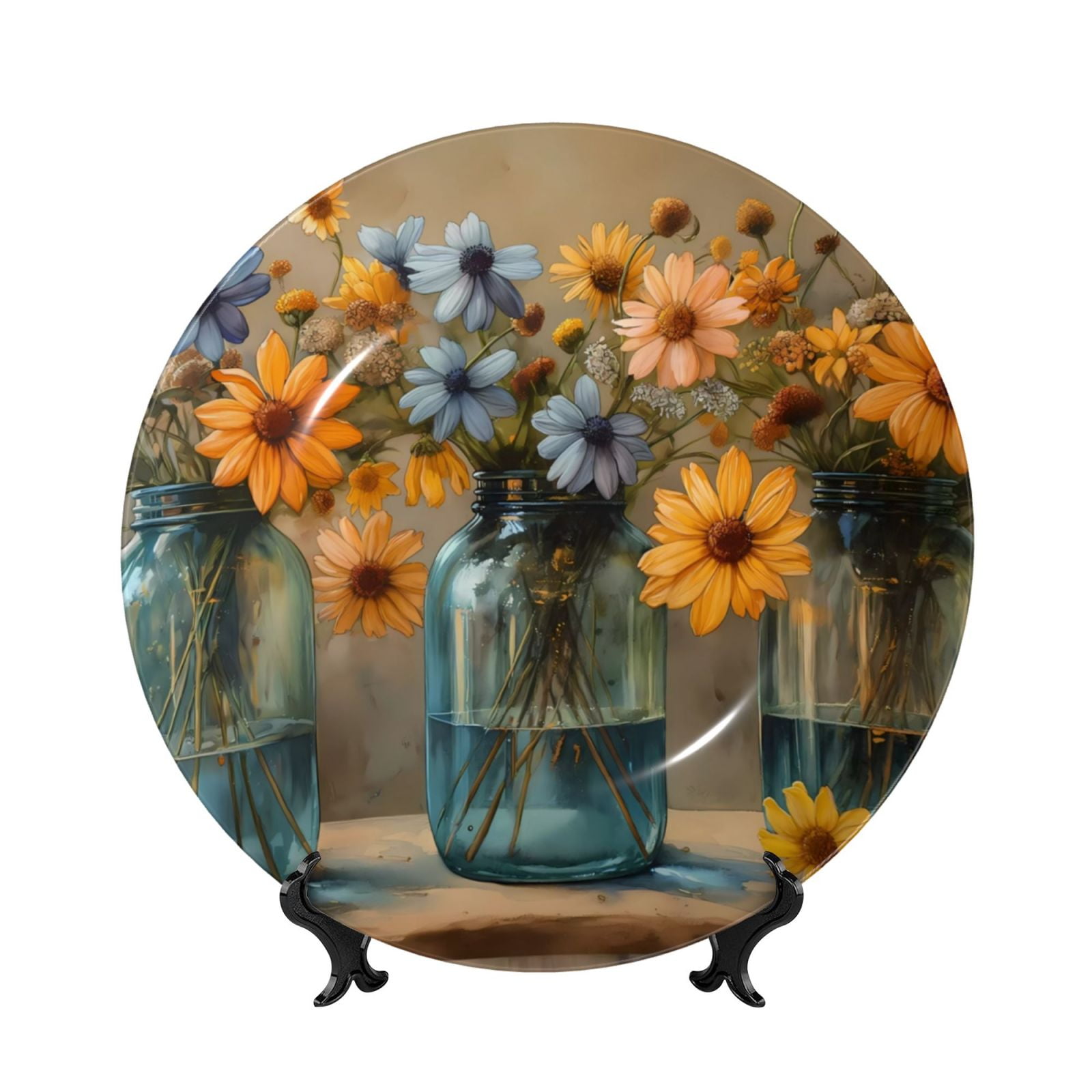 Lukts Charming Daisy Bouquet Art for Bone China Decorative Plates ...