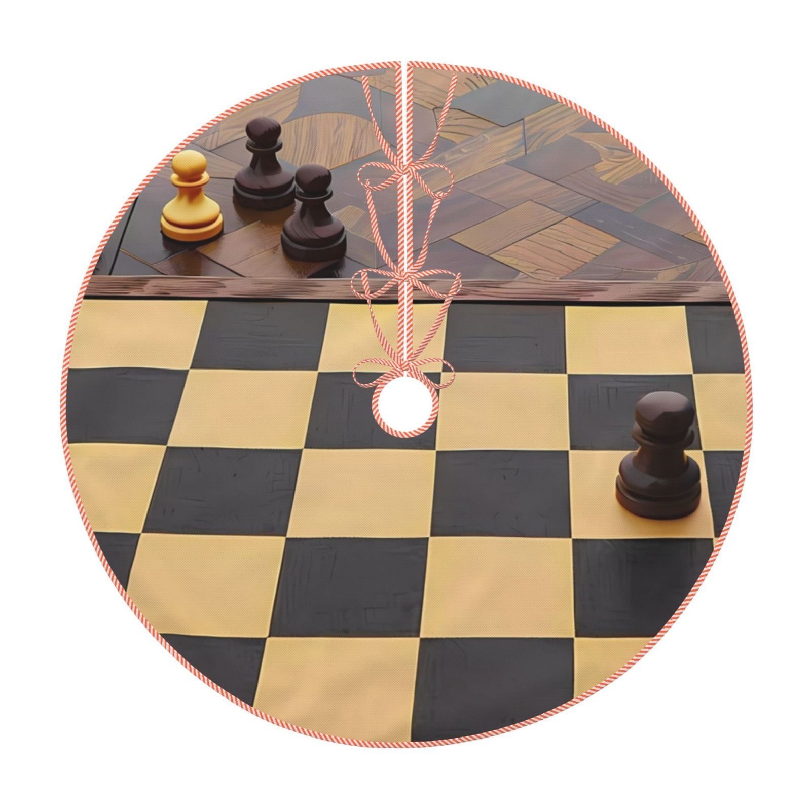 Lukts Chess Board With Pawns Print Color Life Christmas Tree Skirt ...
