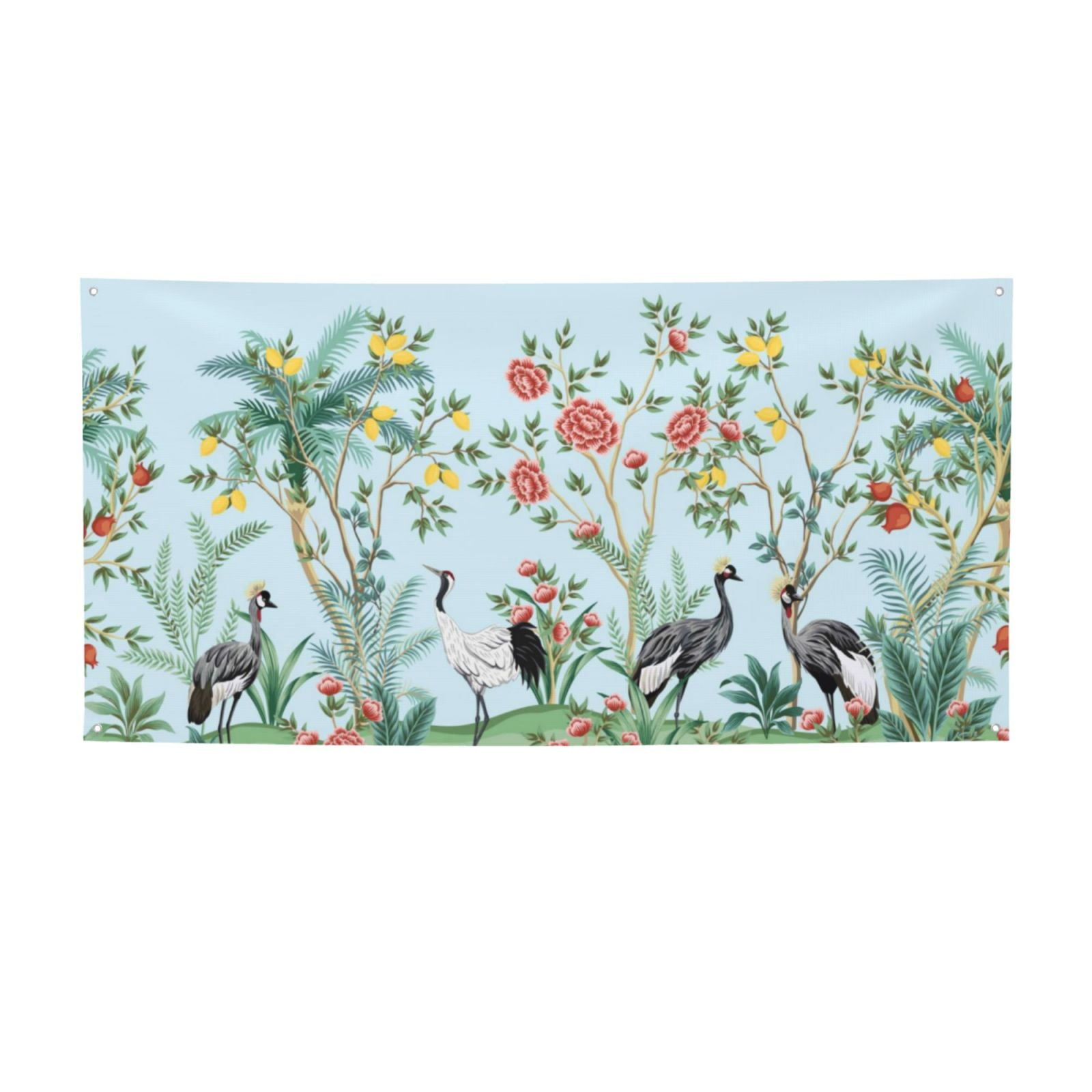 Lukts Chinoiserie Floral Palm Tree Print Banners and Signs for Outdoor ...