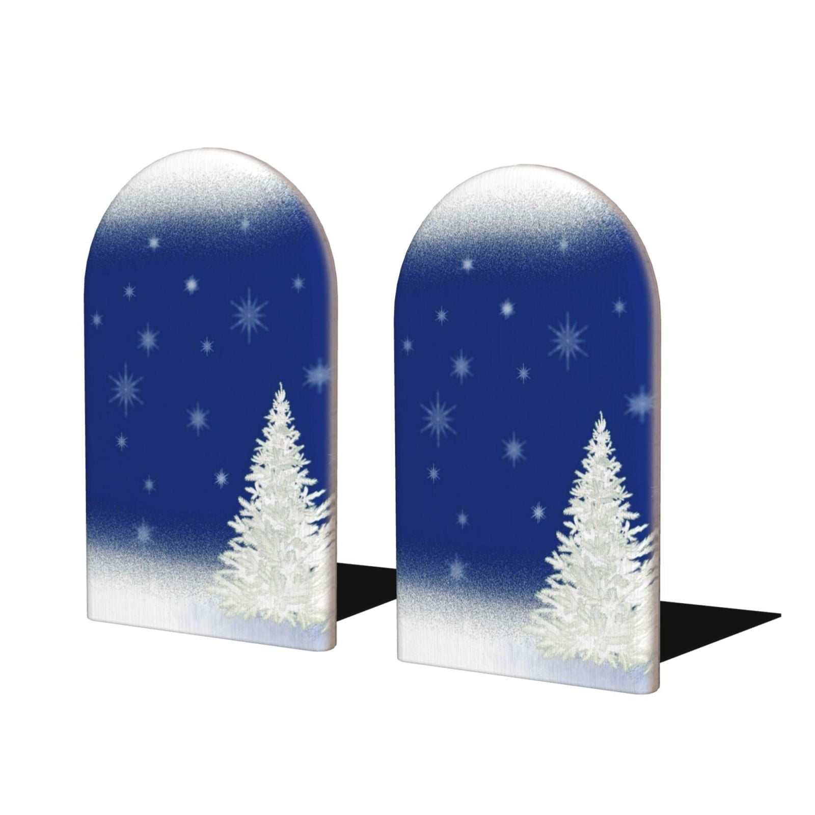 Lukts Christmas Fir Tree Print Wood Bookends,Non-Skid Bookend for ...