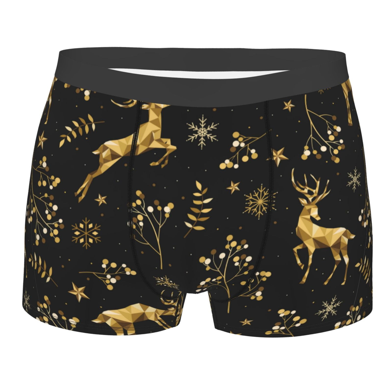 Lukts Christmas Gold Deers1 Men'S Underwear Covered Waistband Boxer ...