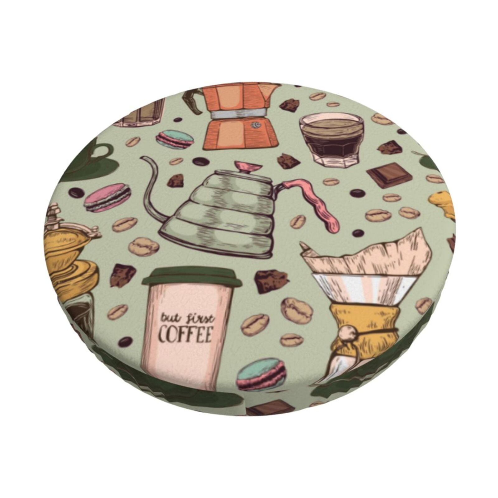 Lukts Coffee Makers Macaroons Chocolate Bar Stool Covers 12"-14" Round ...