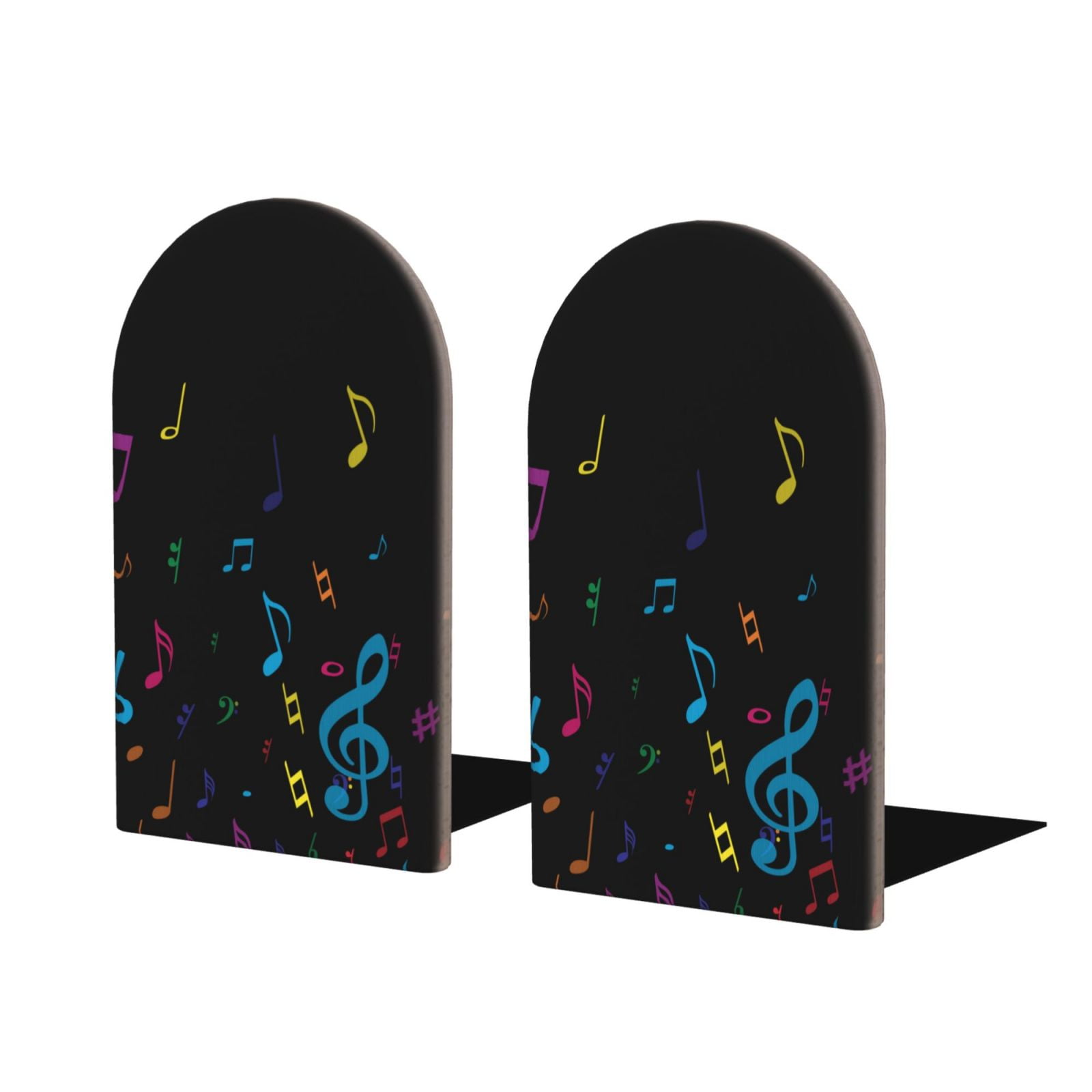 Lukts Color Musical Notes Print Wood Bookends,Non-Skid Bookend for ...