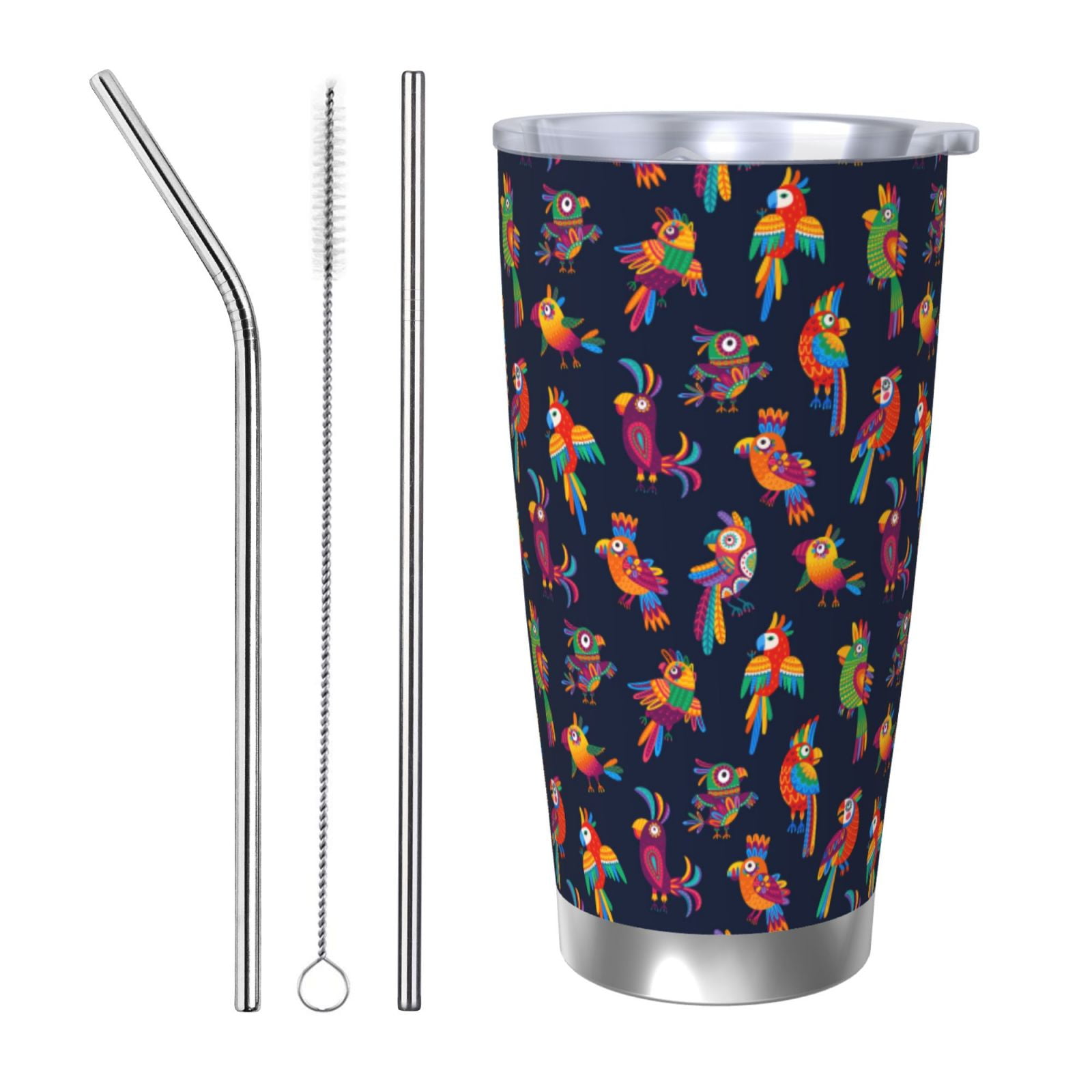 Lukts Colorful Birds for 20OZ Car Cup, Stainless Steel Direct Drinking ...