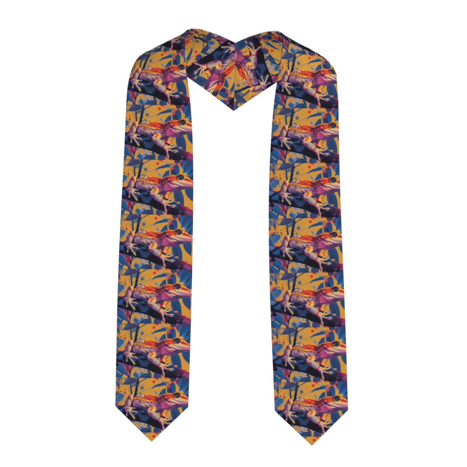 Lukts Colorful Gecko Jungle Art for Graduation Shawl Ribbon, Unisex ...