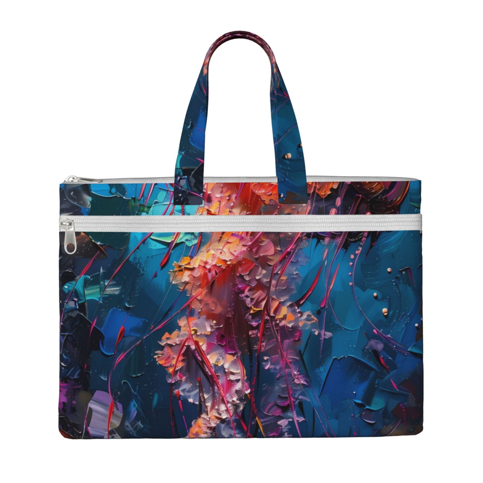 Lukts Colorful Jellyfish Abstract for Portable Canvas Document Bag ...