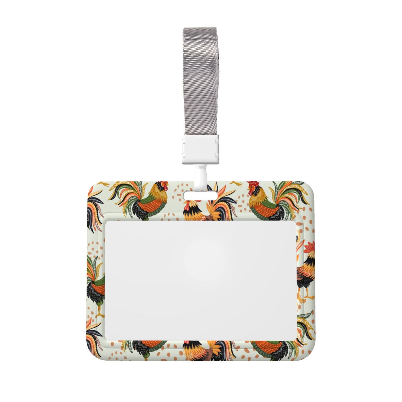 Lukts Colorful Roosters for Work Badge Protective Case, Waterproof and ...