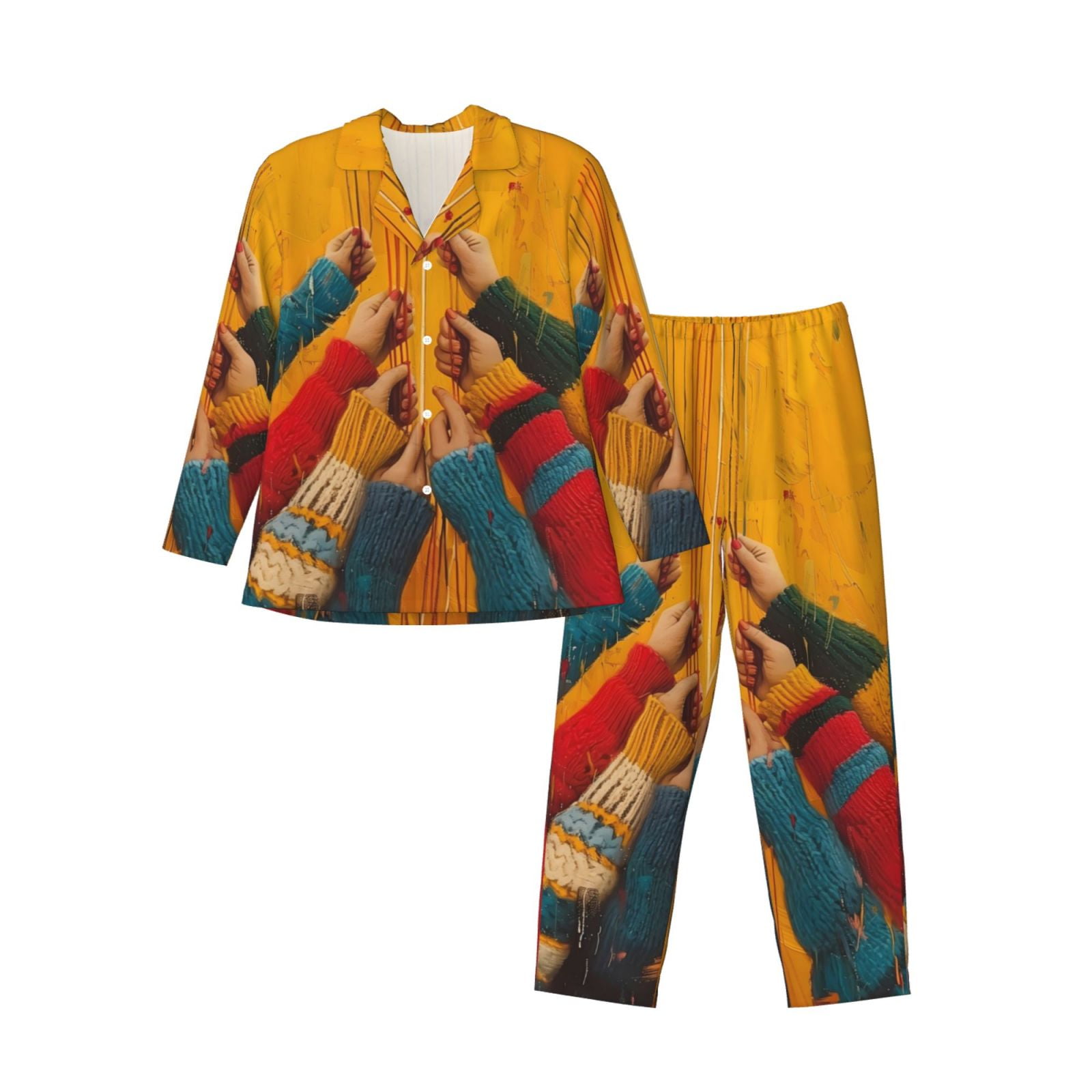 Lukts Colorful Sweaters And Strings Print Men’s Pajamas Set - Long ...