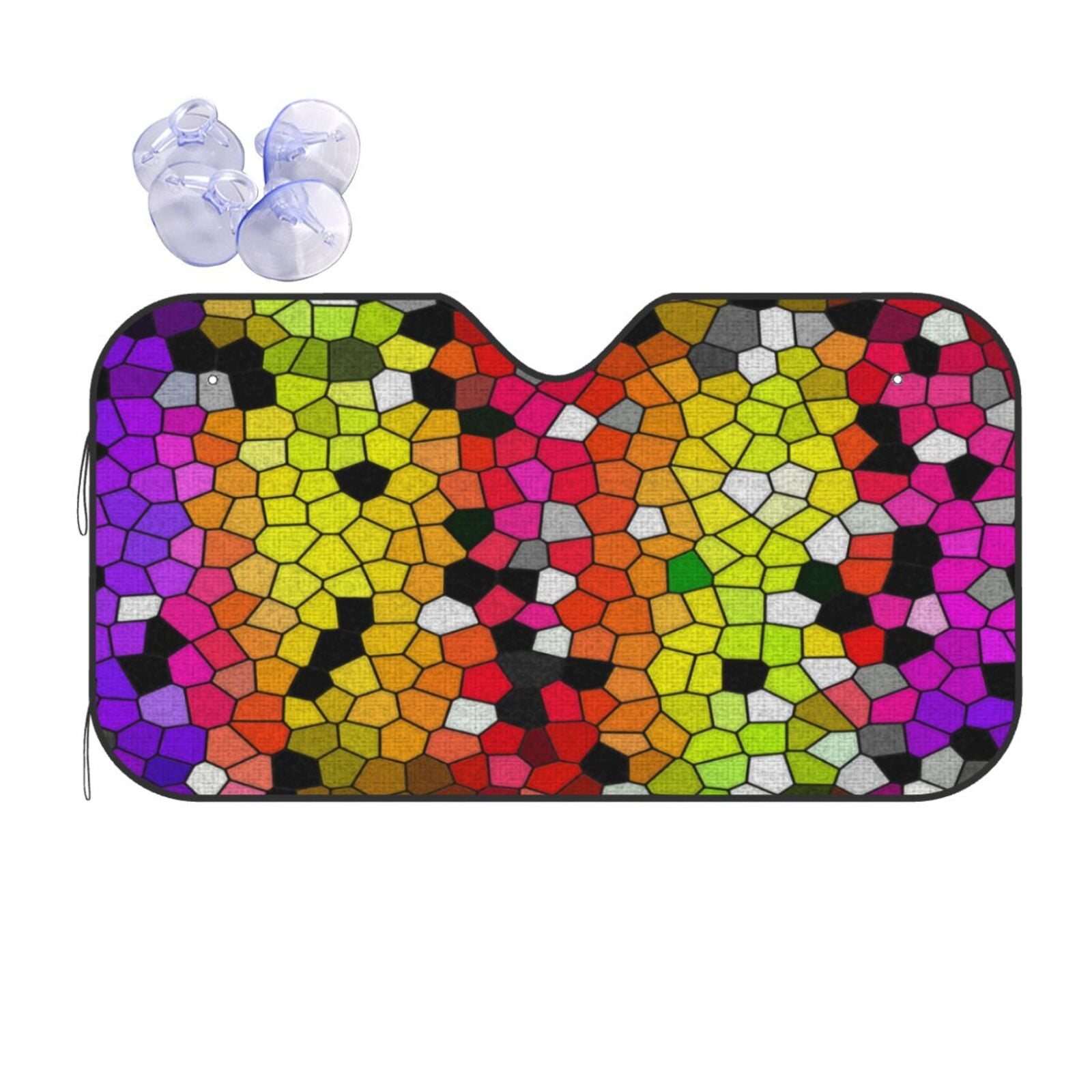 Lukts Colorful Tie Dye Stained Glass 1 Car Windshield Sun Shade With ...