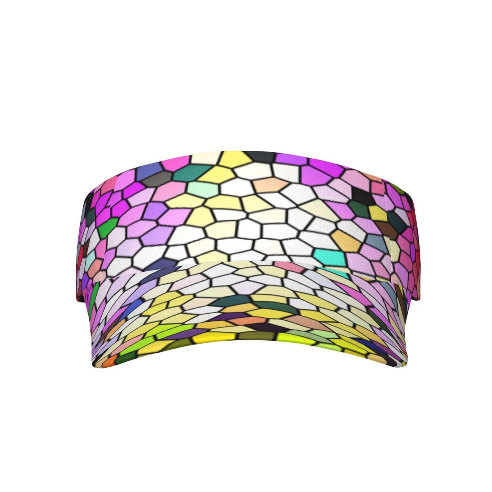 Lukts Colorful Tie Dye Stained Glass 3 Sun Sports Visor Adjustable Cap ...