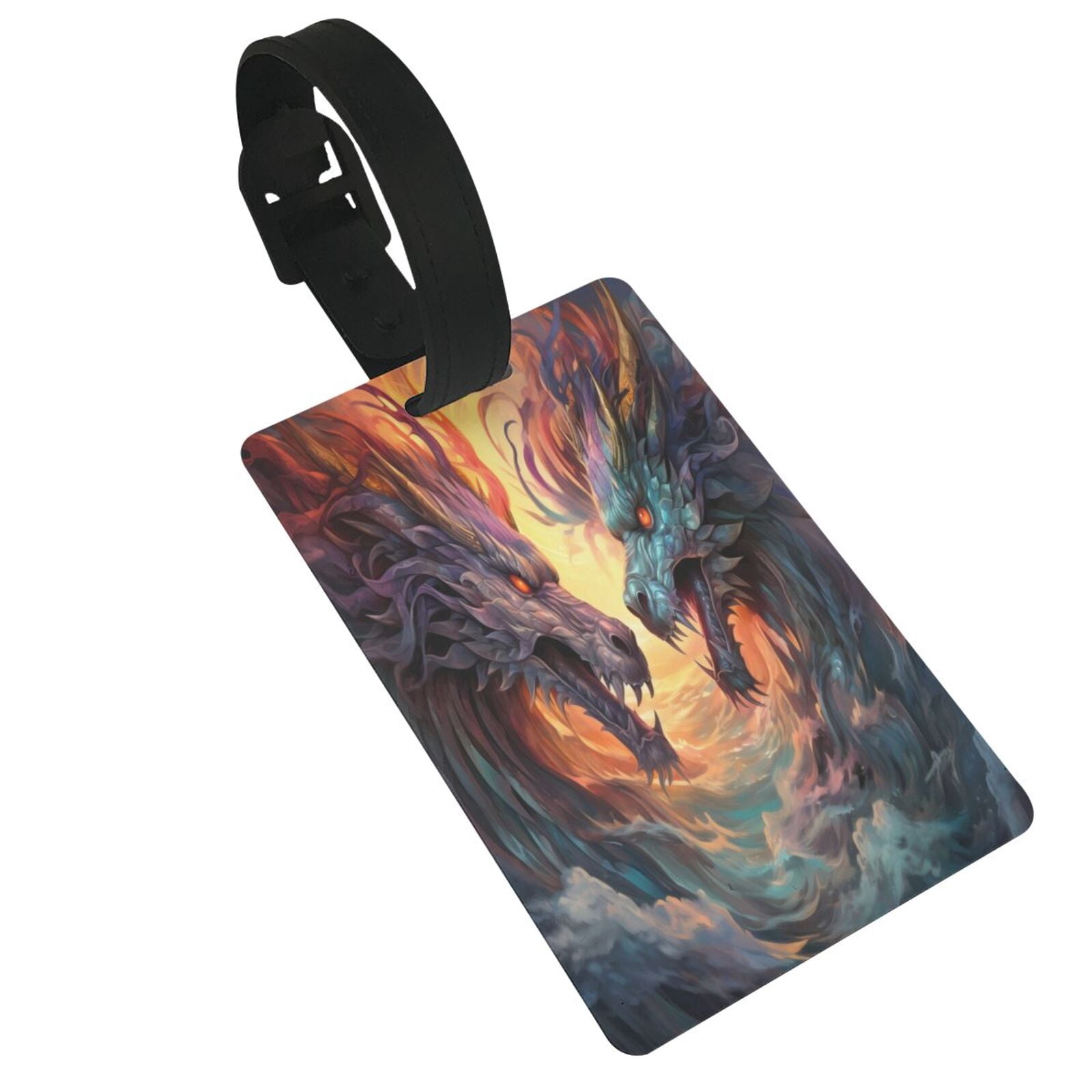 Lukts Colorful Wave Dragon Head for Luggage Tag Hang Tag, PVC Travel ...