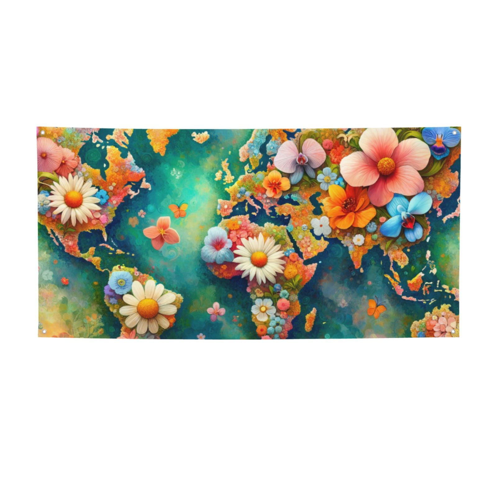 Lukts Colorful World Map Print Banners and Signs for Outdoor ...