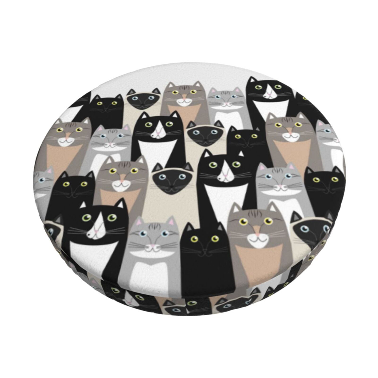 Lukts Colors Cats Bar Stool Covers 12"-14" Round Crease-Resistant ...