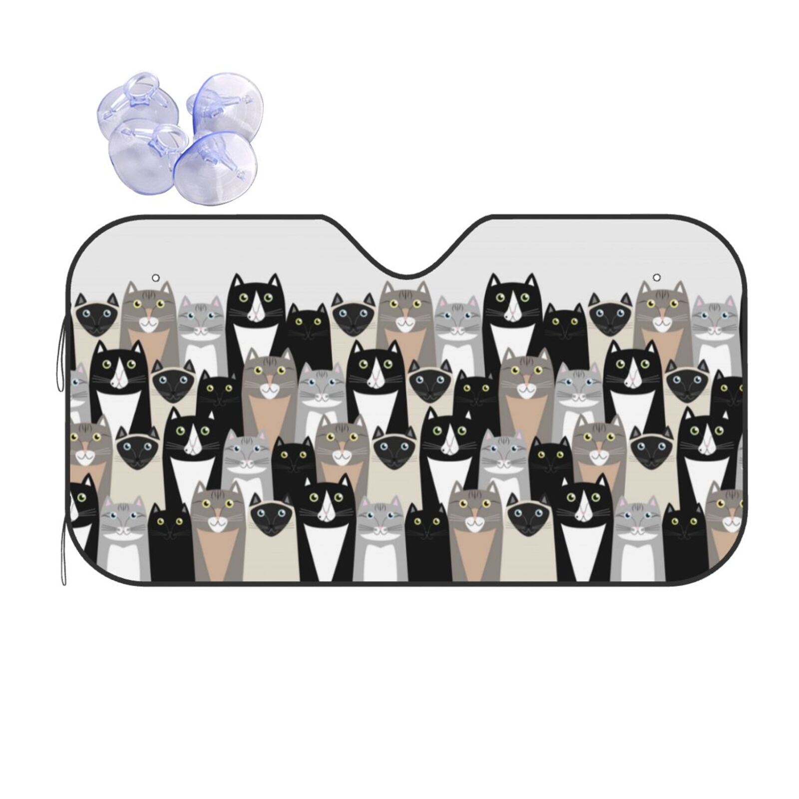 Lukts Colors Cats Car Windshield Sun Shade With Storage Pouch,Foldable ...